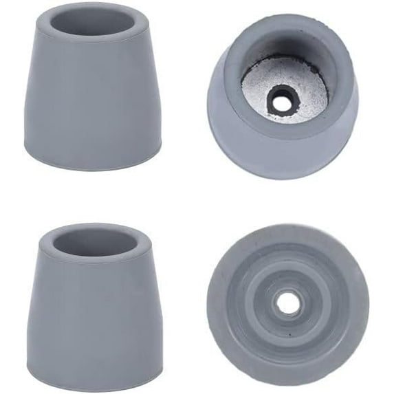Rubber Walker Tips 1 inch Heavy Duty, Gray, Pack of 4, Replacement Tips ...