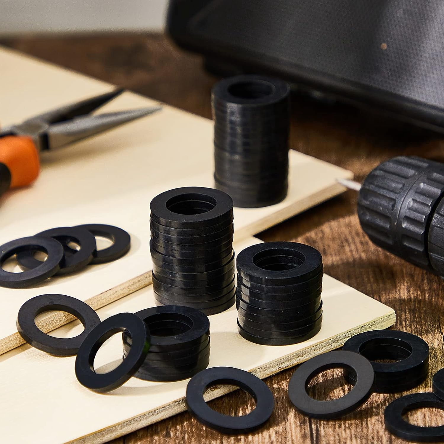 Rubber Washers Black Flat EPDM Spacer for Metal Water Hose Bolts ...