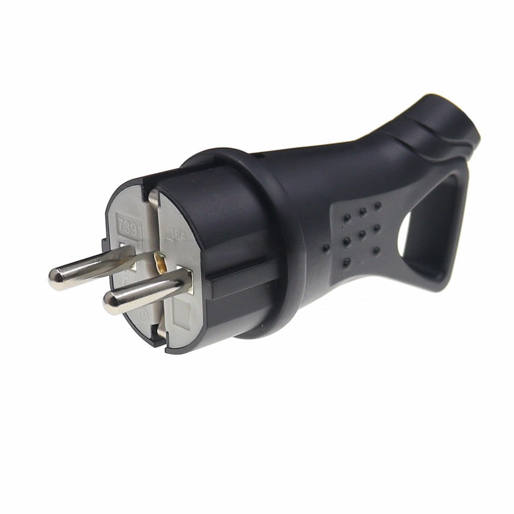 Rubber Waterproof Socket PlugElectrial Grounded European Connector With Cover IP54 For DIY Power ...