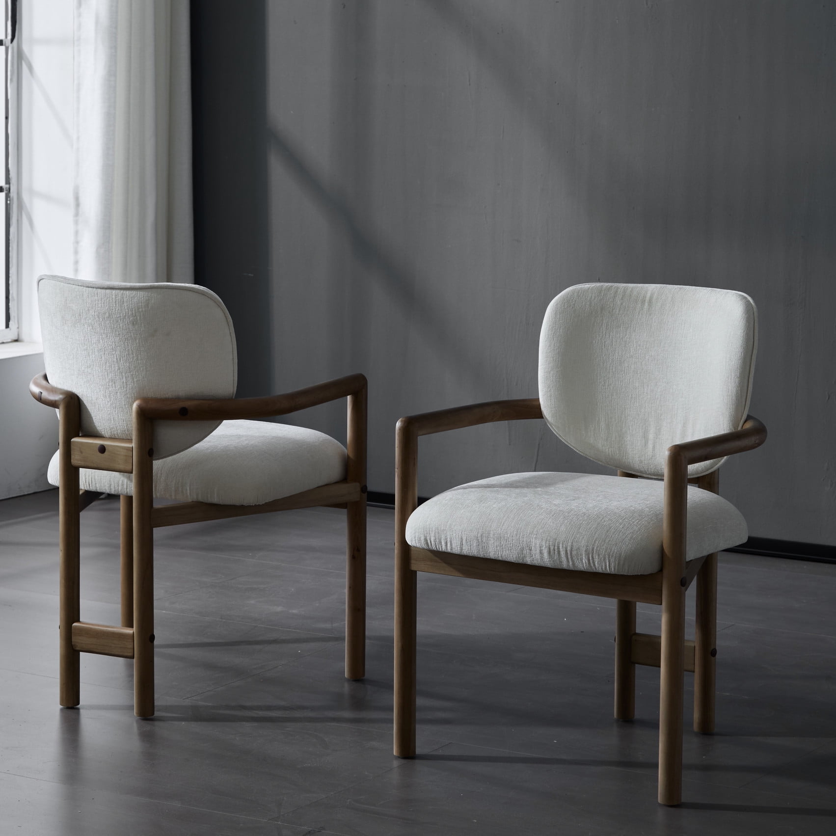 Rubber Wood Arm Chairs with 6 - Step Assembly / Quick - Setup Dining ...