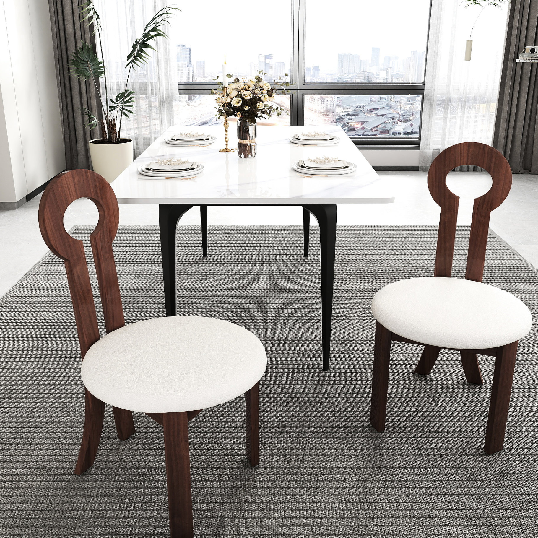Rubber Wood Dining Chairs Set | Ideal for Long - term Relaxation in ...