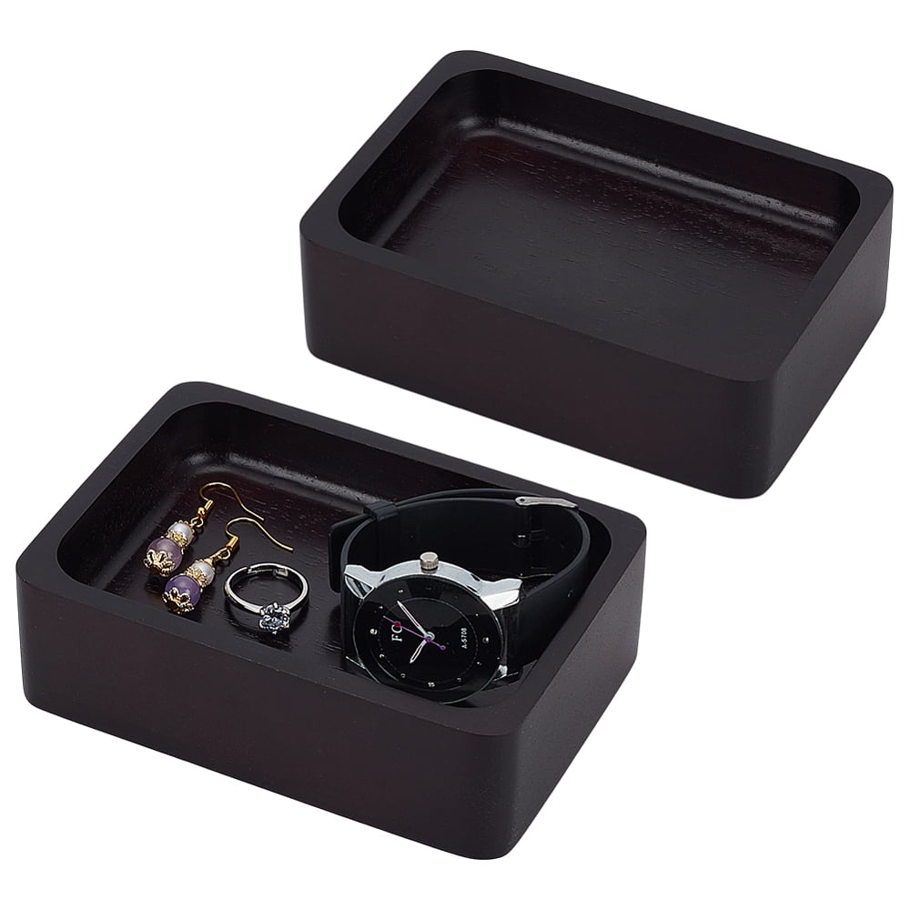 Rubber Wood Timber Ring Displays Tray Rings Jewelry Organizer Holder ...