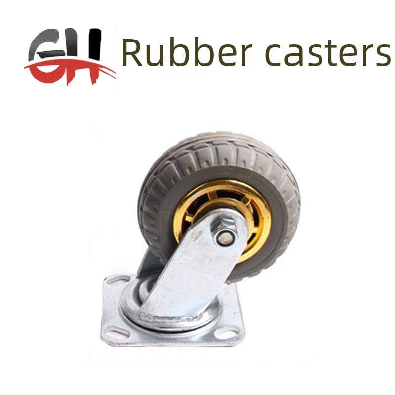 Rubber casters 4 inch 6 inch rubber casters elastic rubber rollers ...