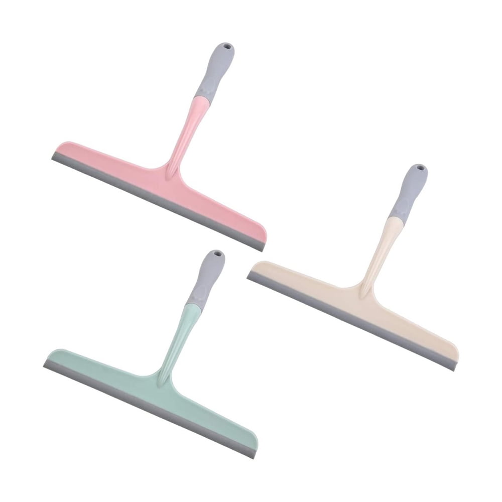 Rubber mini squeegees, 3-pack, plastic handle, for shower, window, car ...