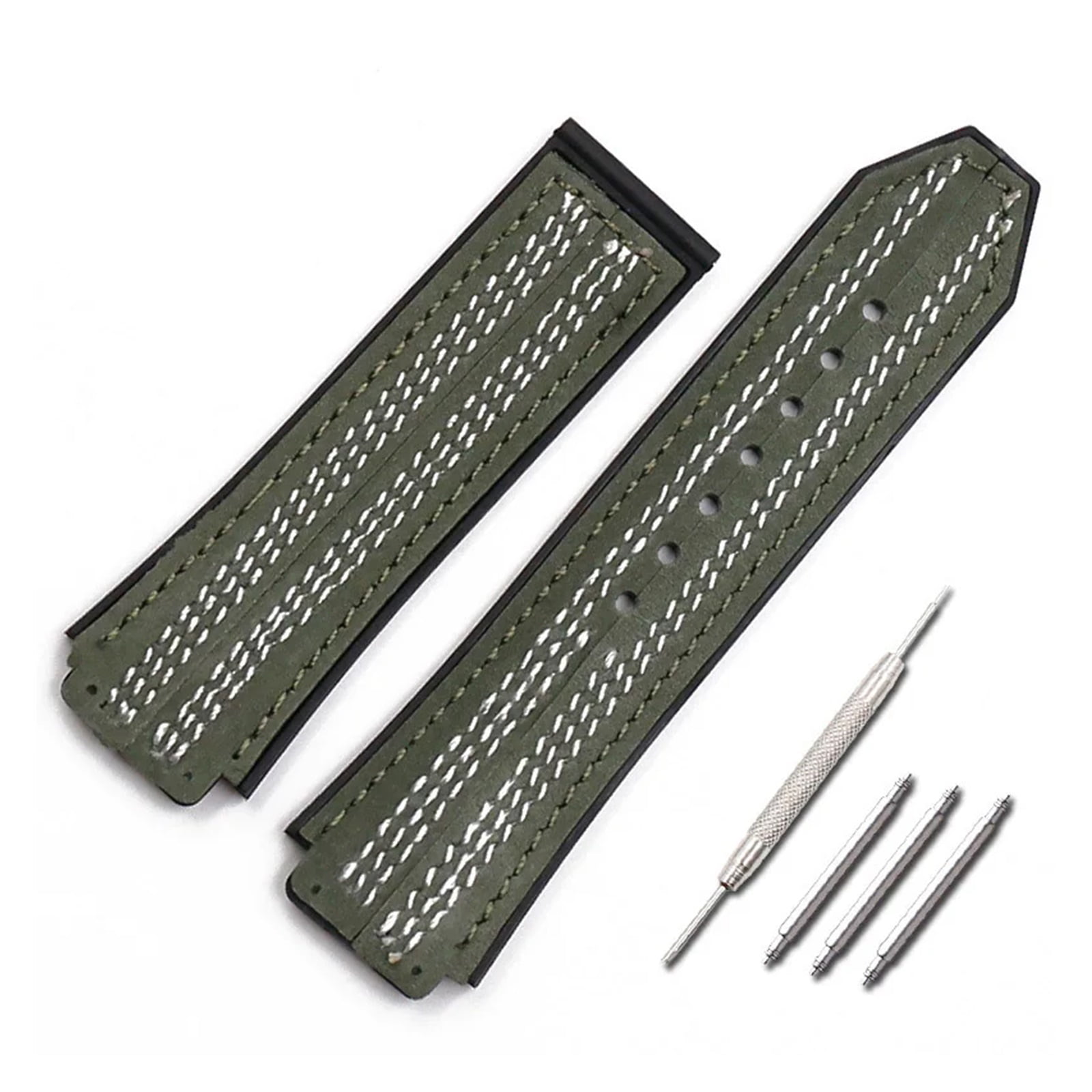 Rubber strap men's watch accessories leather strap female buckle Fit ...