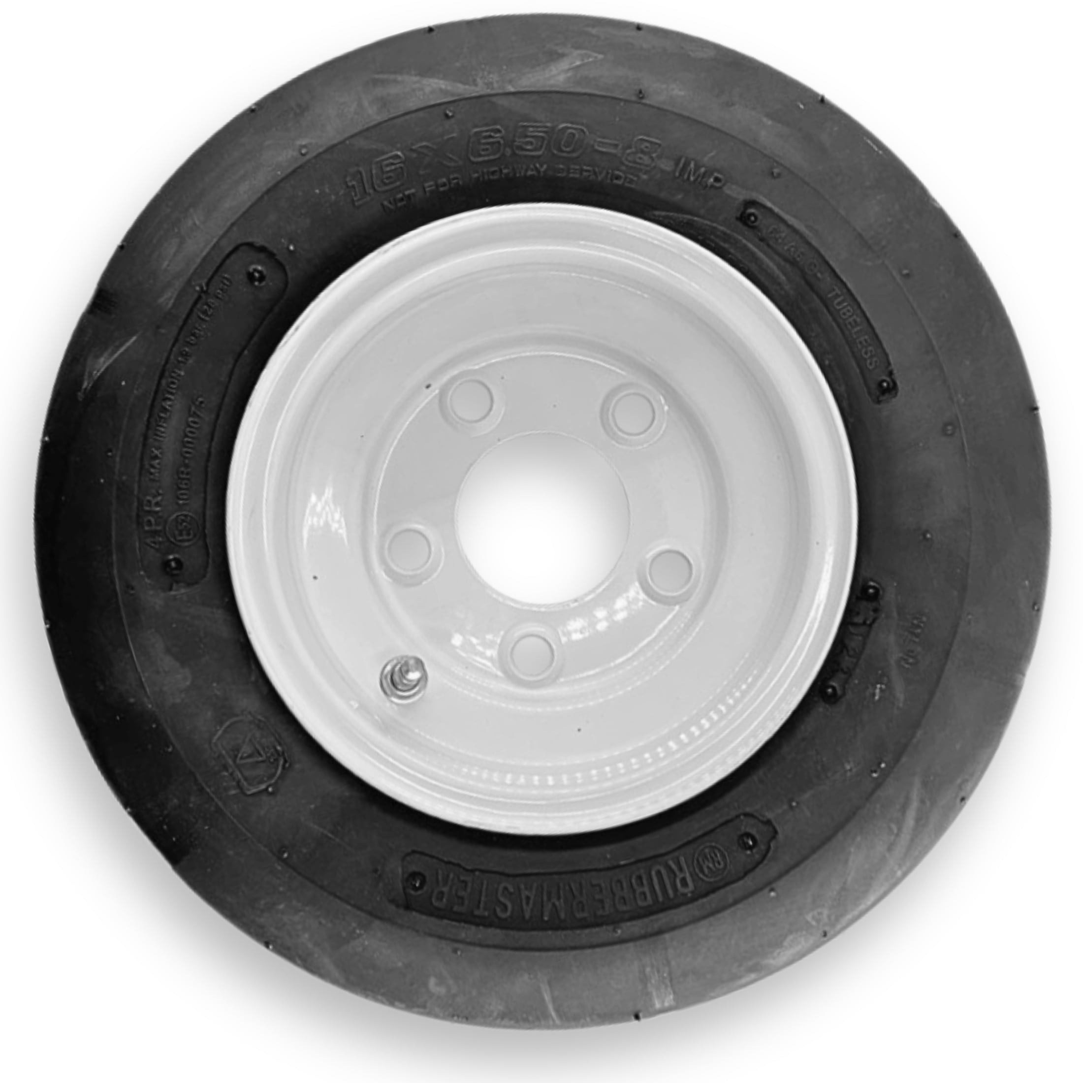 RubberMaster 16x6.50-8 4 Ply Rib Tire and 5 on 4.5 Stamped - Walmart.com