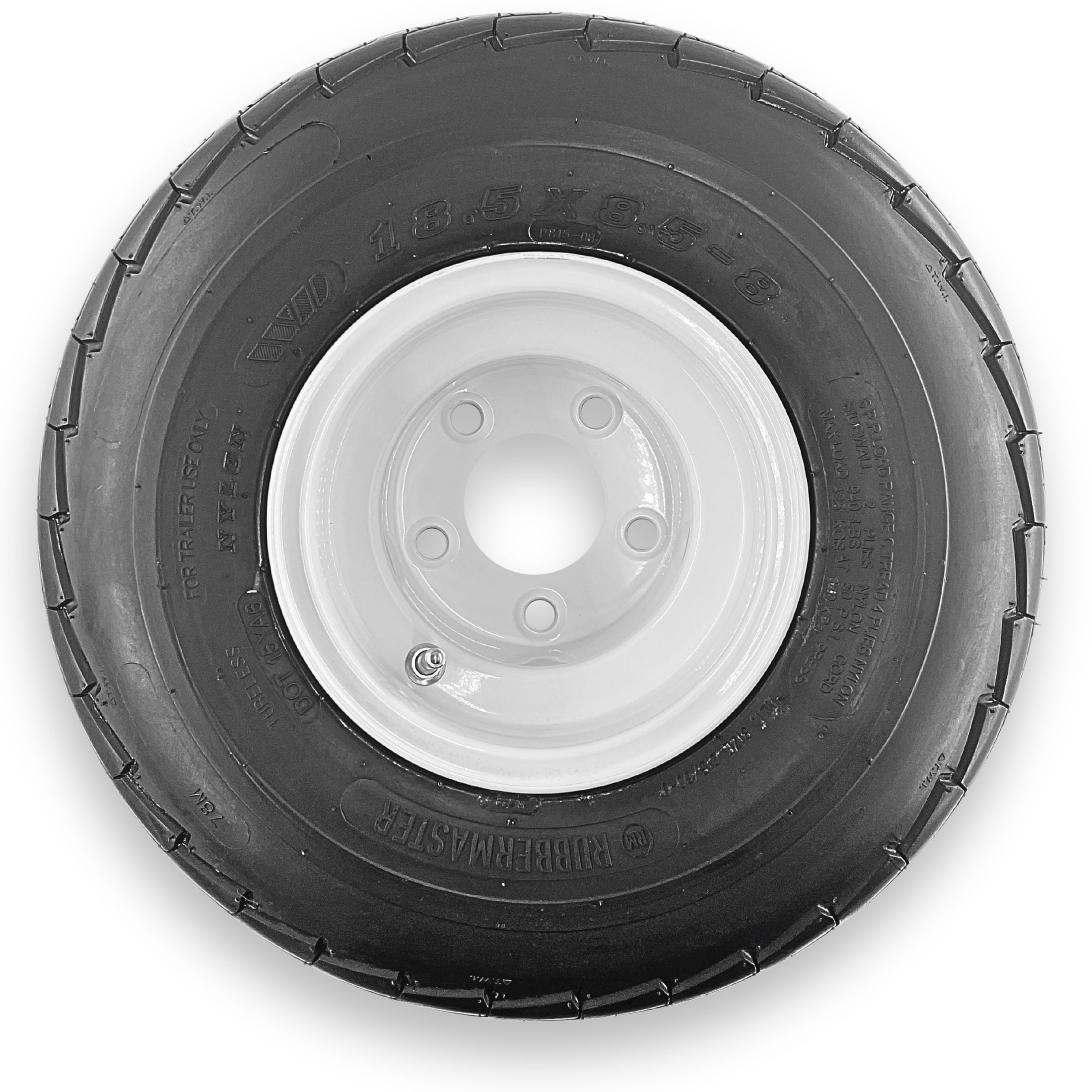 RubberMaster 18.5x8.50-8 4 Ply Highway Rib Tire and 5 on 4.5 Stamped ...