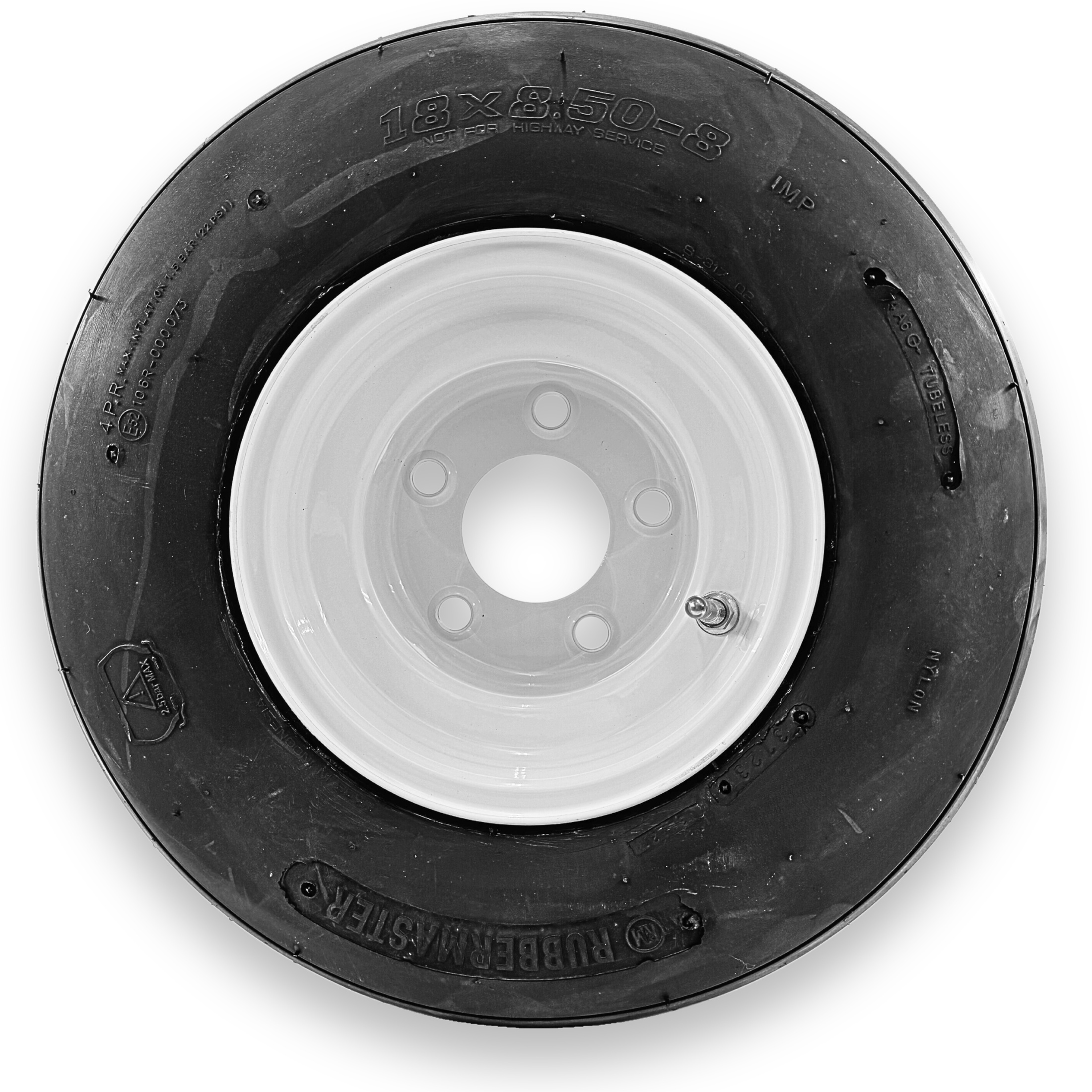 RubberMaster 18x8.50-8 4 Ply Rib Tire and 5 on 4.5 Stamped - Walmart.com