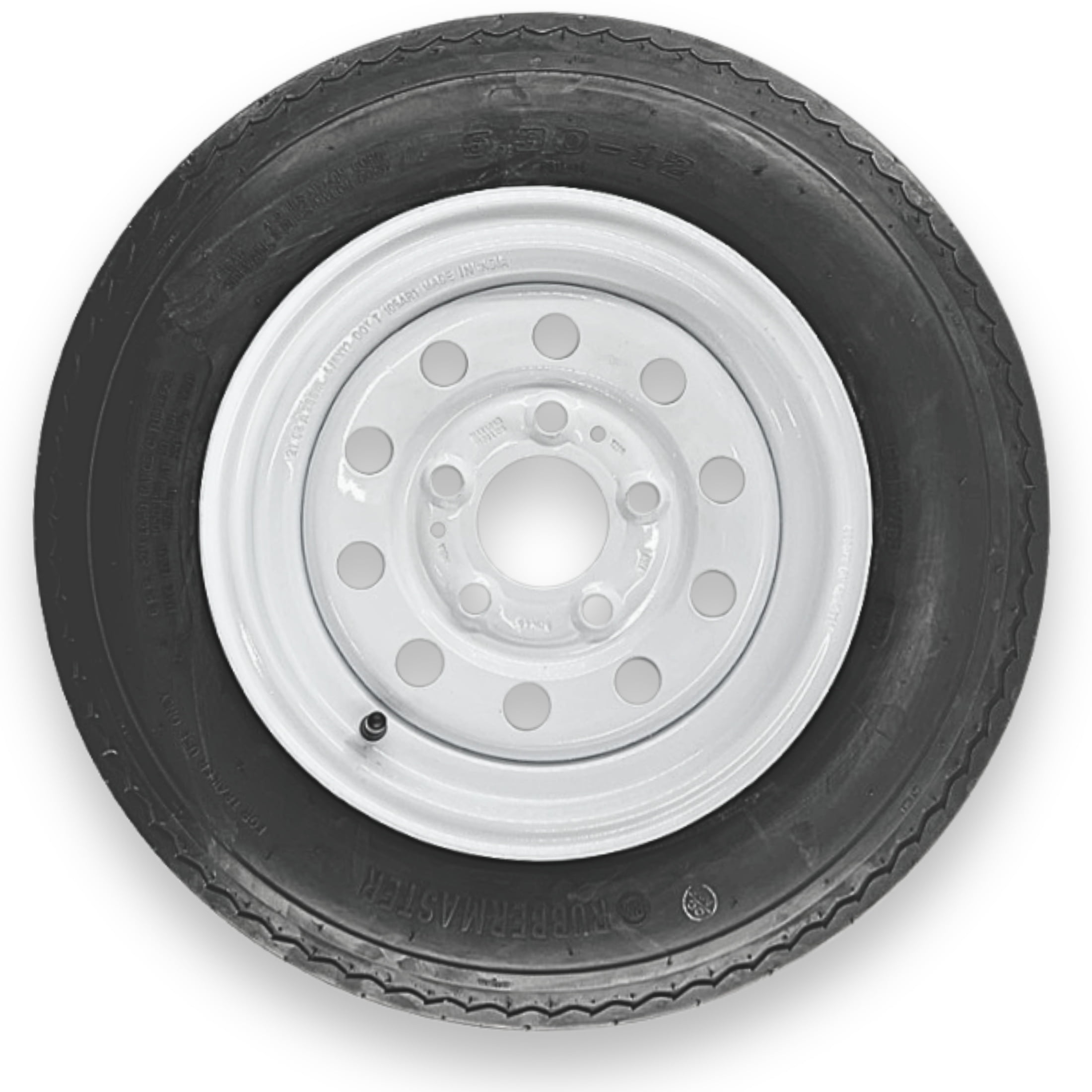 RubberMaster 5.30-12 6 Ply Highway Rib Tire and 5 on 4.5 Modular ...