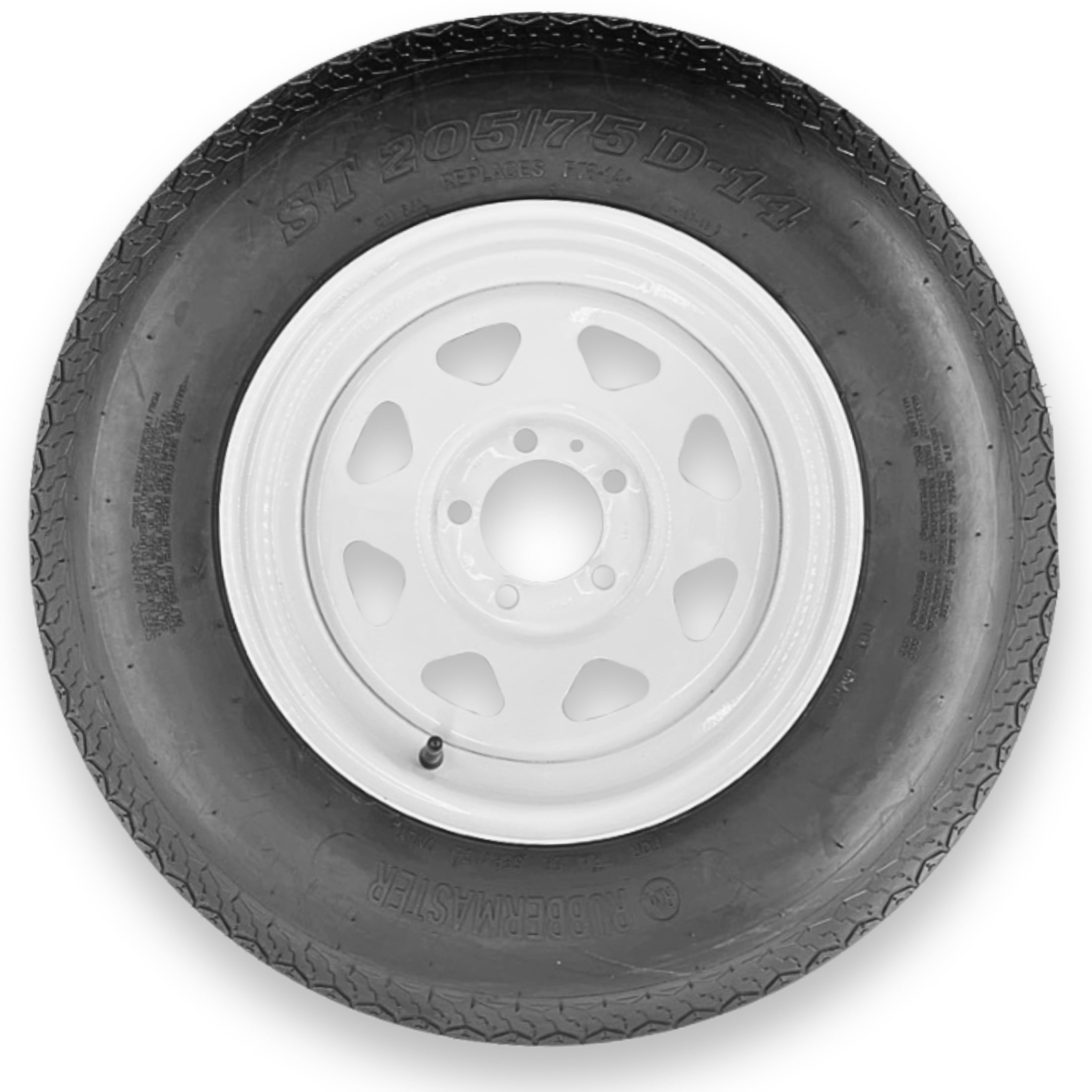 RubberMaster F78-14 (ST205/75D14) 6 Ply Highway Rib Tire and 5 on 4.5 ...
