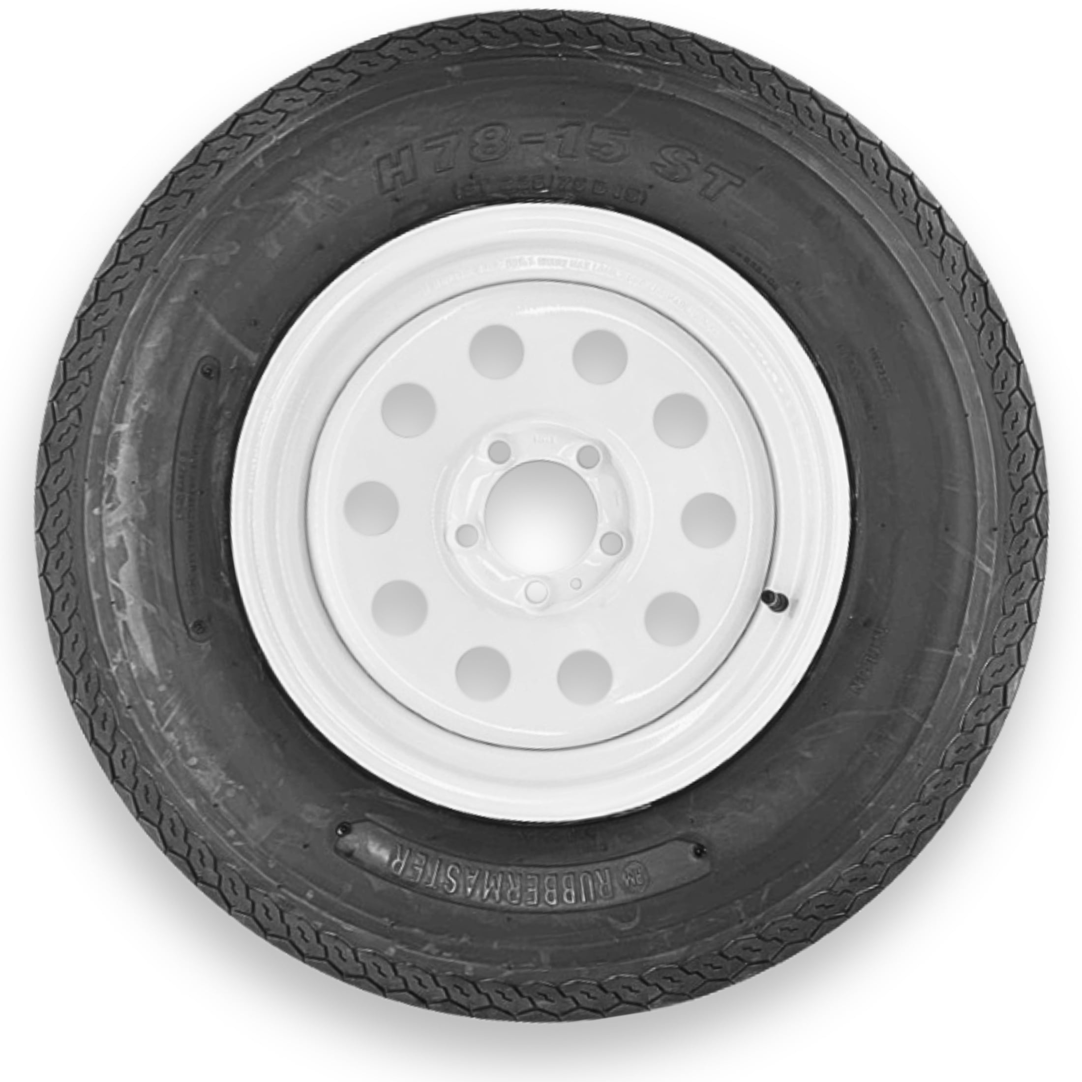 RubberMaster H78-15 (ST225/75D15) 8 Ply Highway Rib Tire and 5 on 4.5 ...
