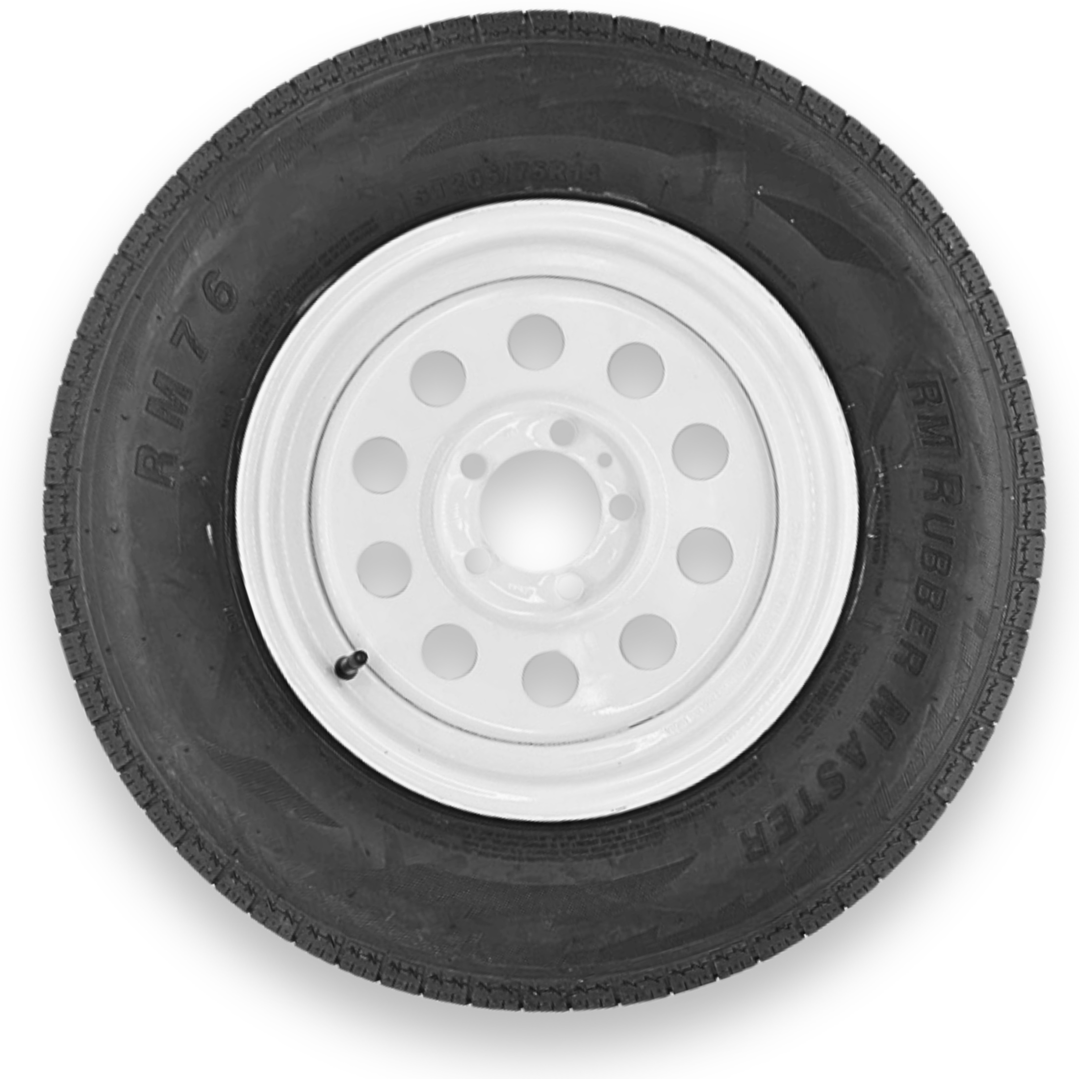 RubberMaster ST205/75R14 8 Ply Highway Rib Tire and 5 on 4.5 Modular ...