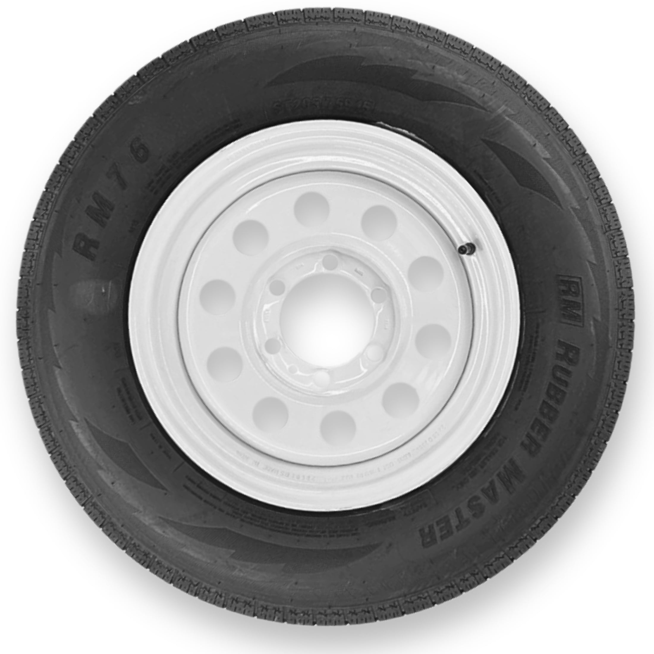 RubberMaster ST205/75R15 6 Ply Highway Rib Tire and 6 on 5.5 Modular ...