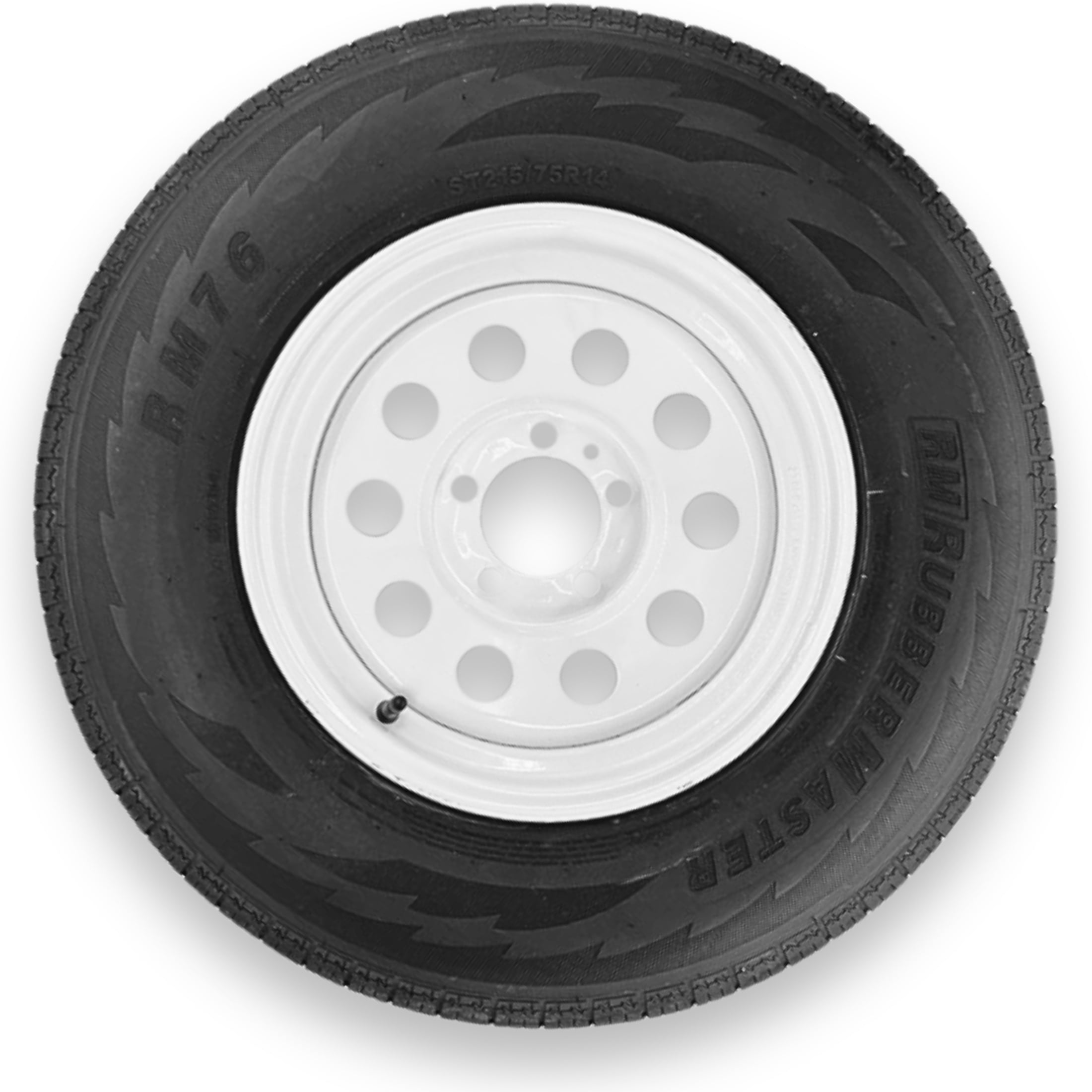 RubberMaster ST215/75R14 6 Ply Highway Rib Tire and 5 on 4.5 Modular ...
