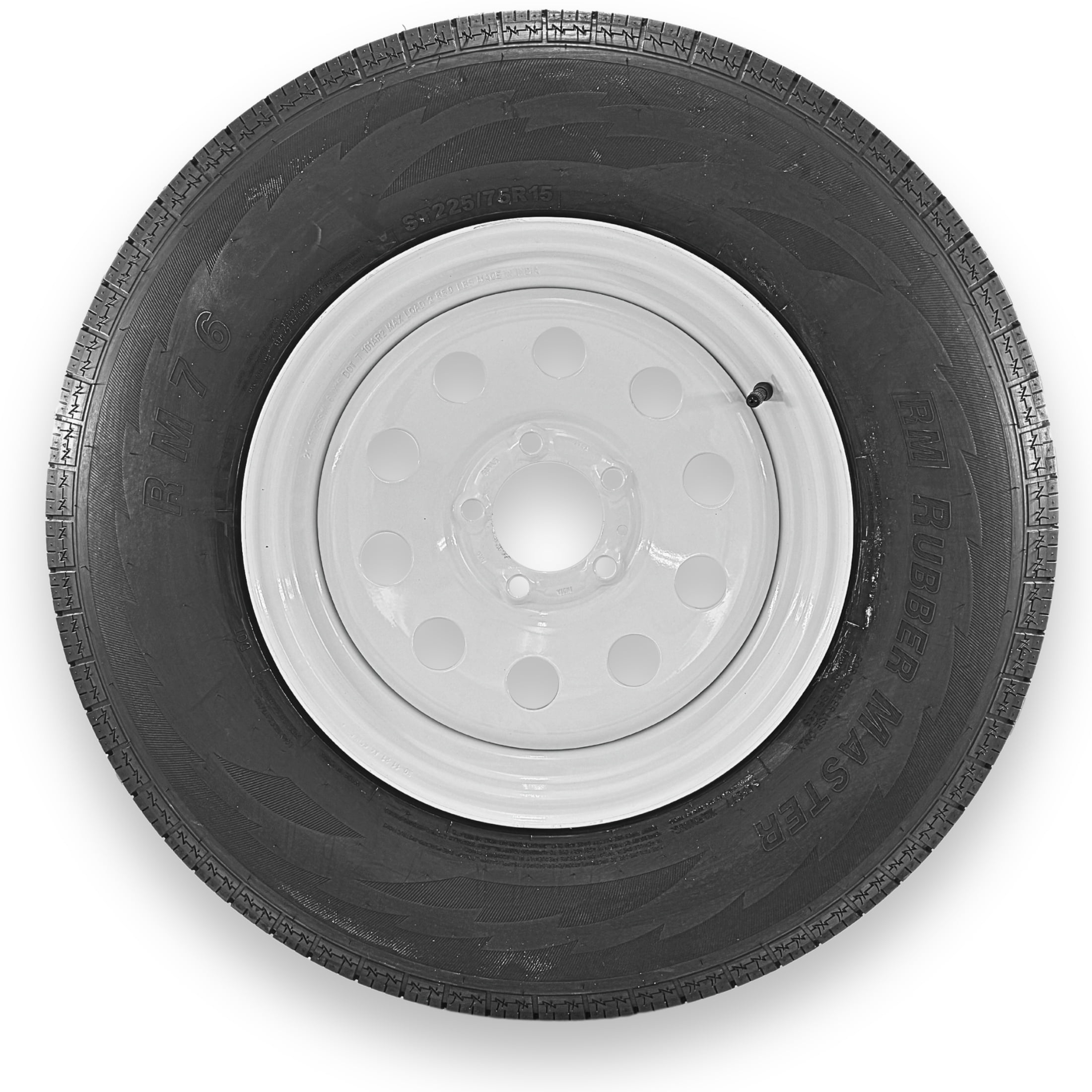 RubberMaster ST225/75R15 8 Ply Highway Rib Tire and 5 on 4.5 Modular ...