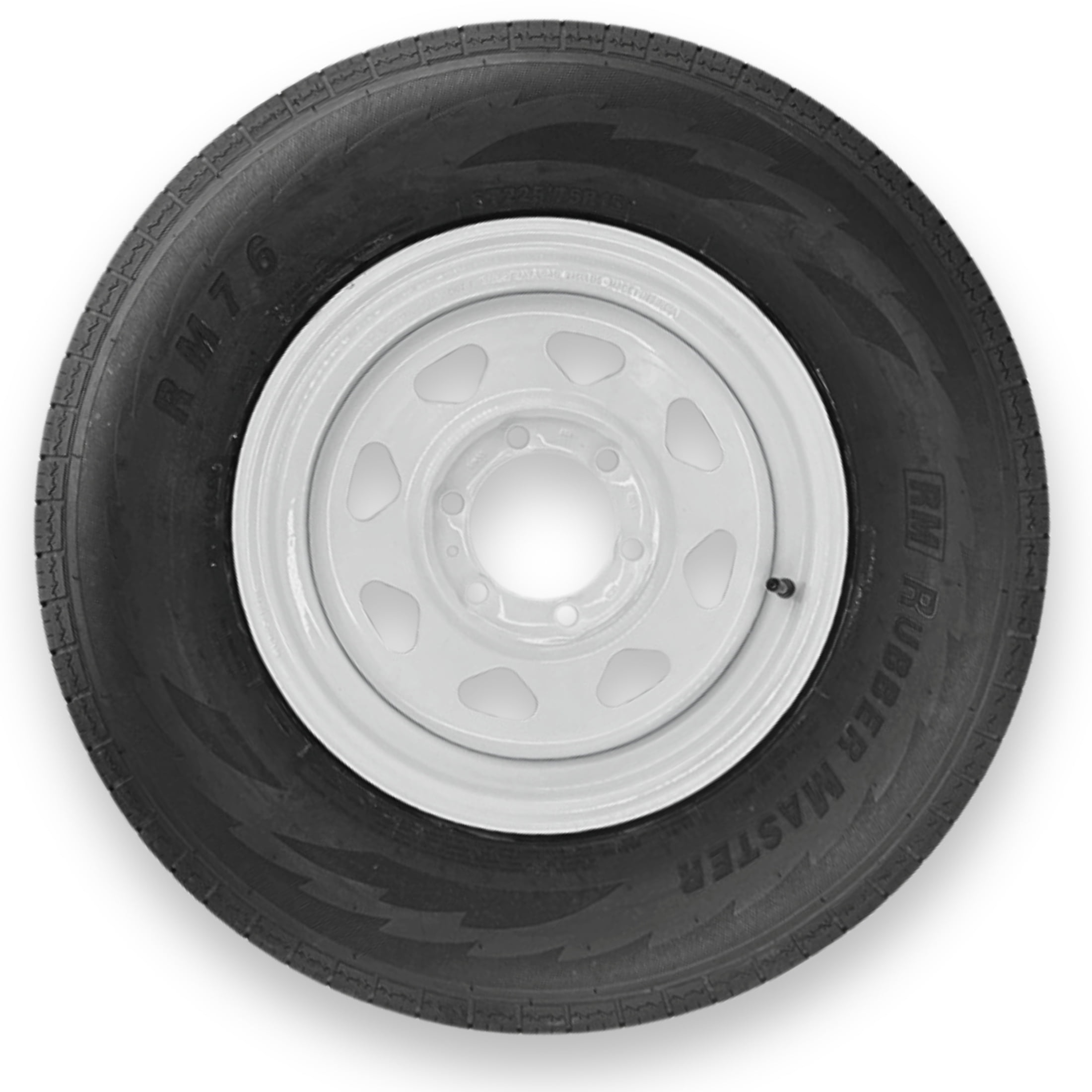 RubberMaster ST225/75R15 8 Ply Highway Rib Tire and 6 on 5.5 Eight ...