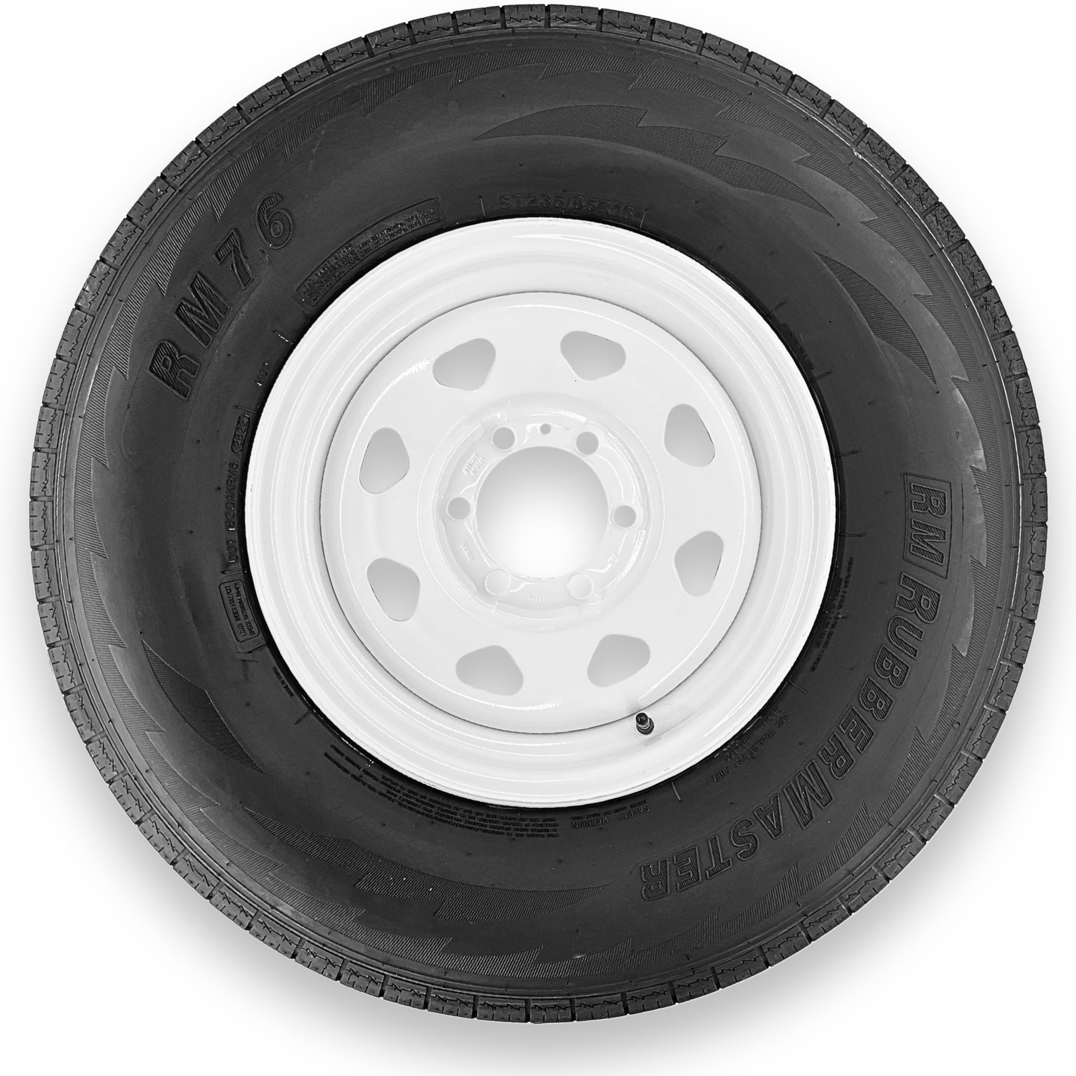 RubberMaster ST235/80R16 10 Ply Highway Rib Tire and 6 on 5.5 Eight ...