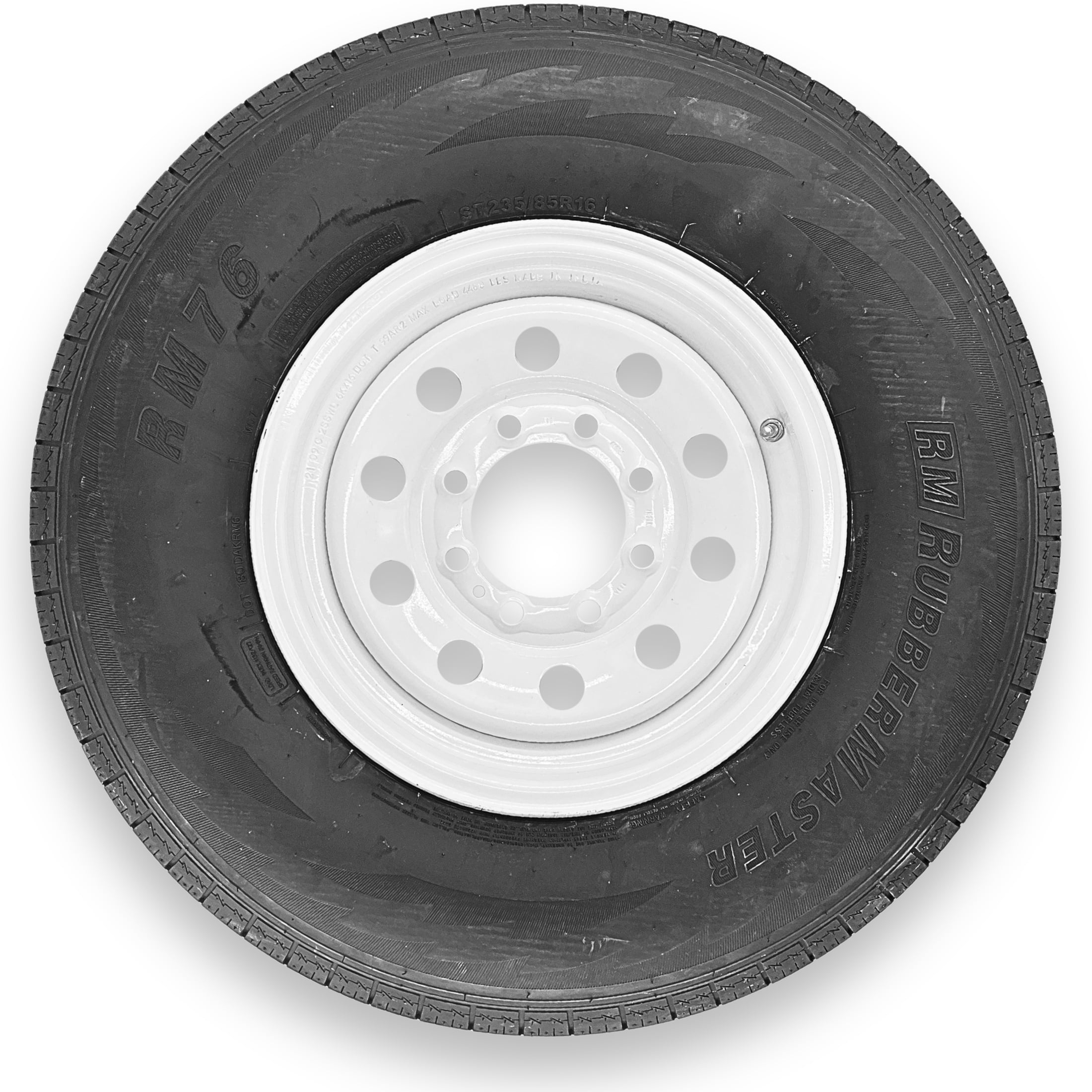 RubberMaster ST235/85R16 14 Ply Highway Rib Tire and 8 on 6.5 Modular ...