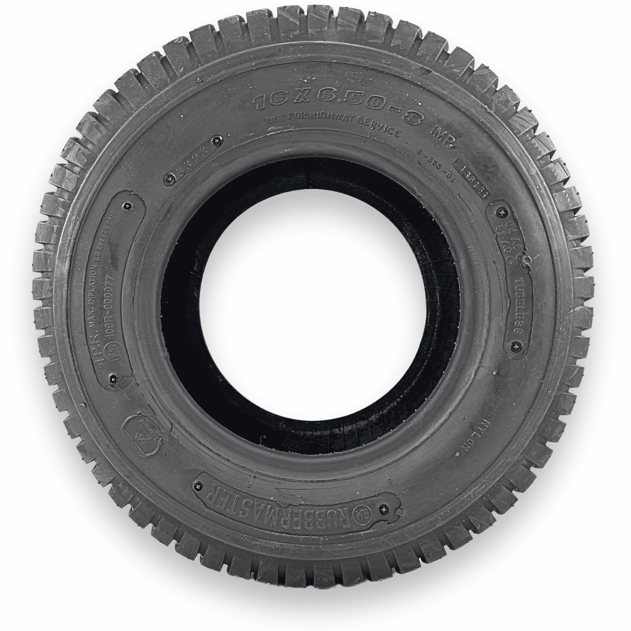 RubberMaster Turf S365 16X6.50-8 B Lawn & Garden Tire - 4 Ply Rated Tractor Mower Tire - Walmart.com
