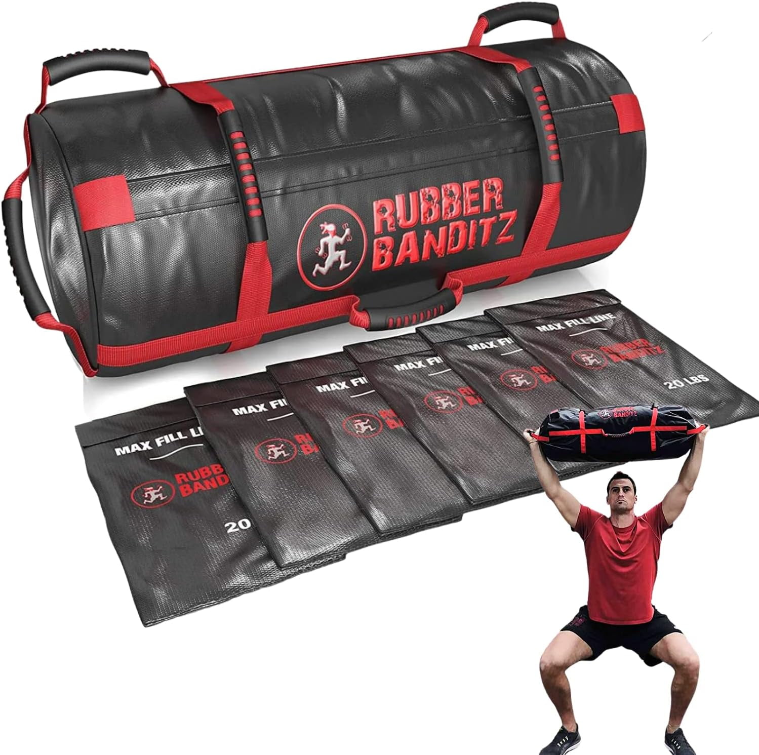 Rubberbanditz- Extra Large Fitness Sand Bag for Workout | Heavy Duty ...