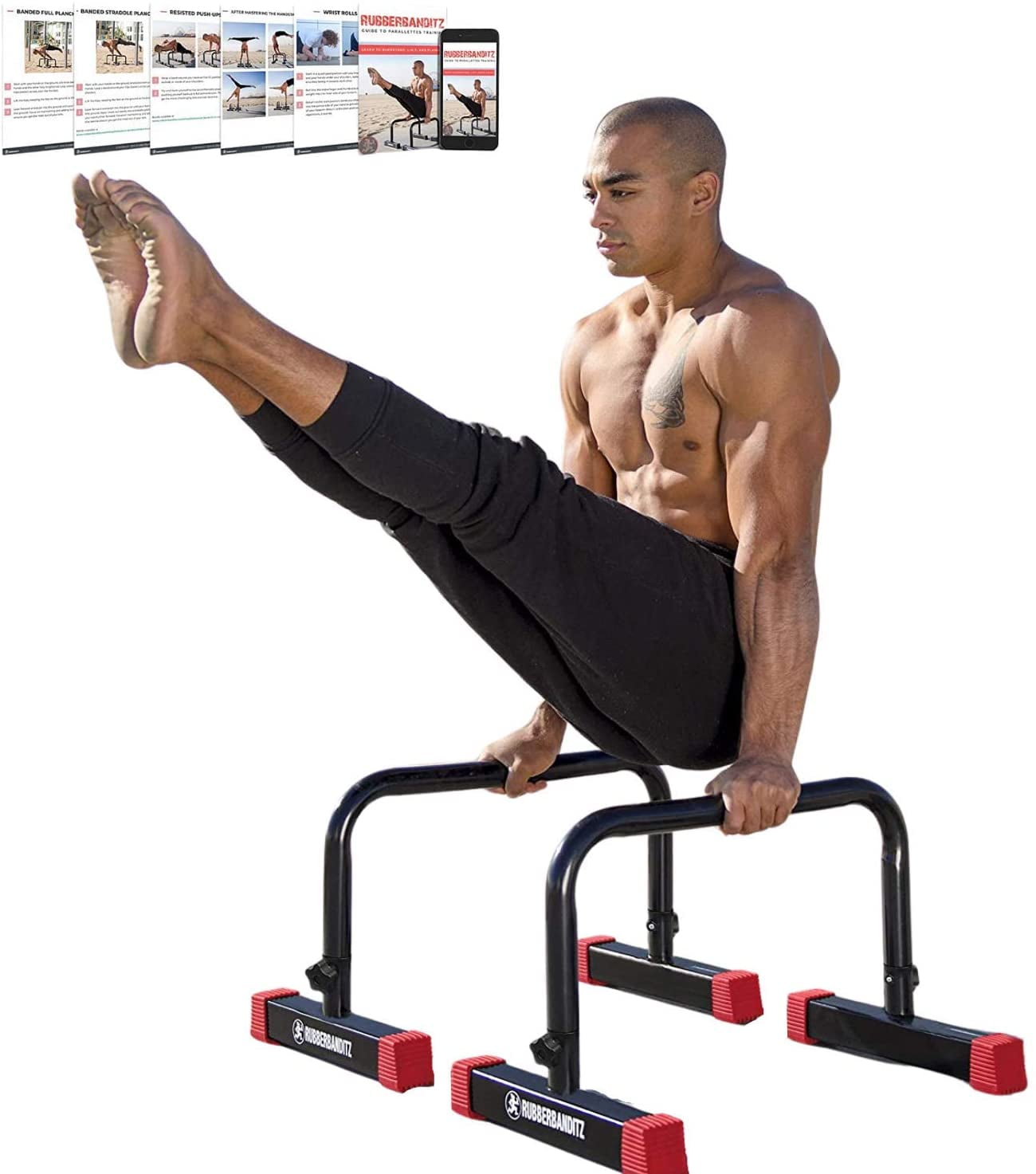 Rubberbanditz Parallette, Parallel Bars & Dip Station, Home Gym ...