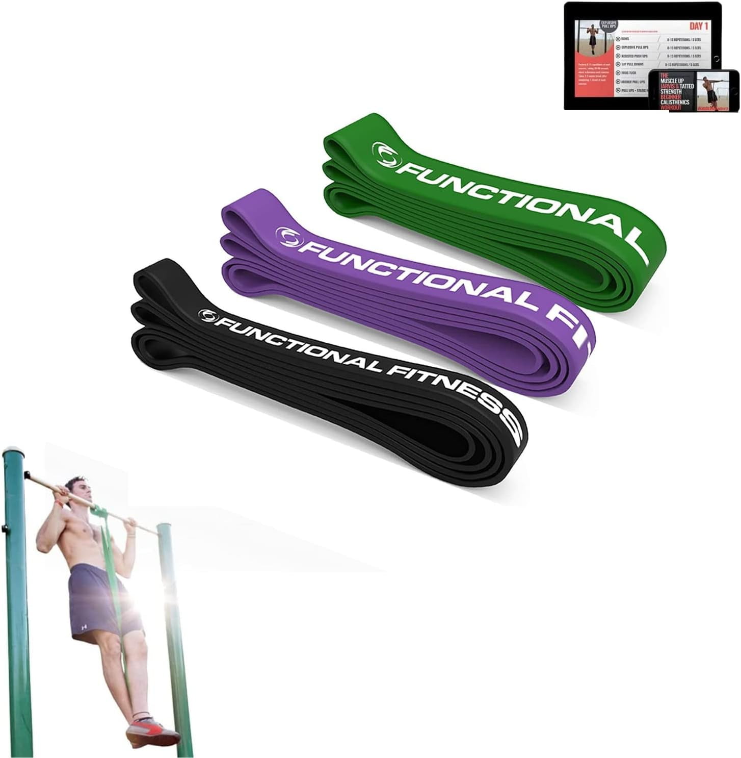Rubberbanditz Pull Up Assist Bands Set of 3 by Functional Fitness ...