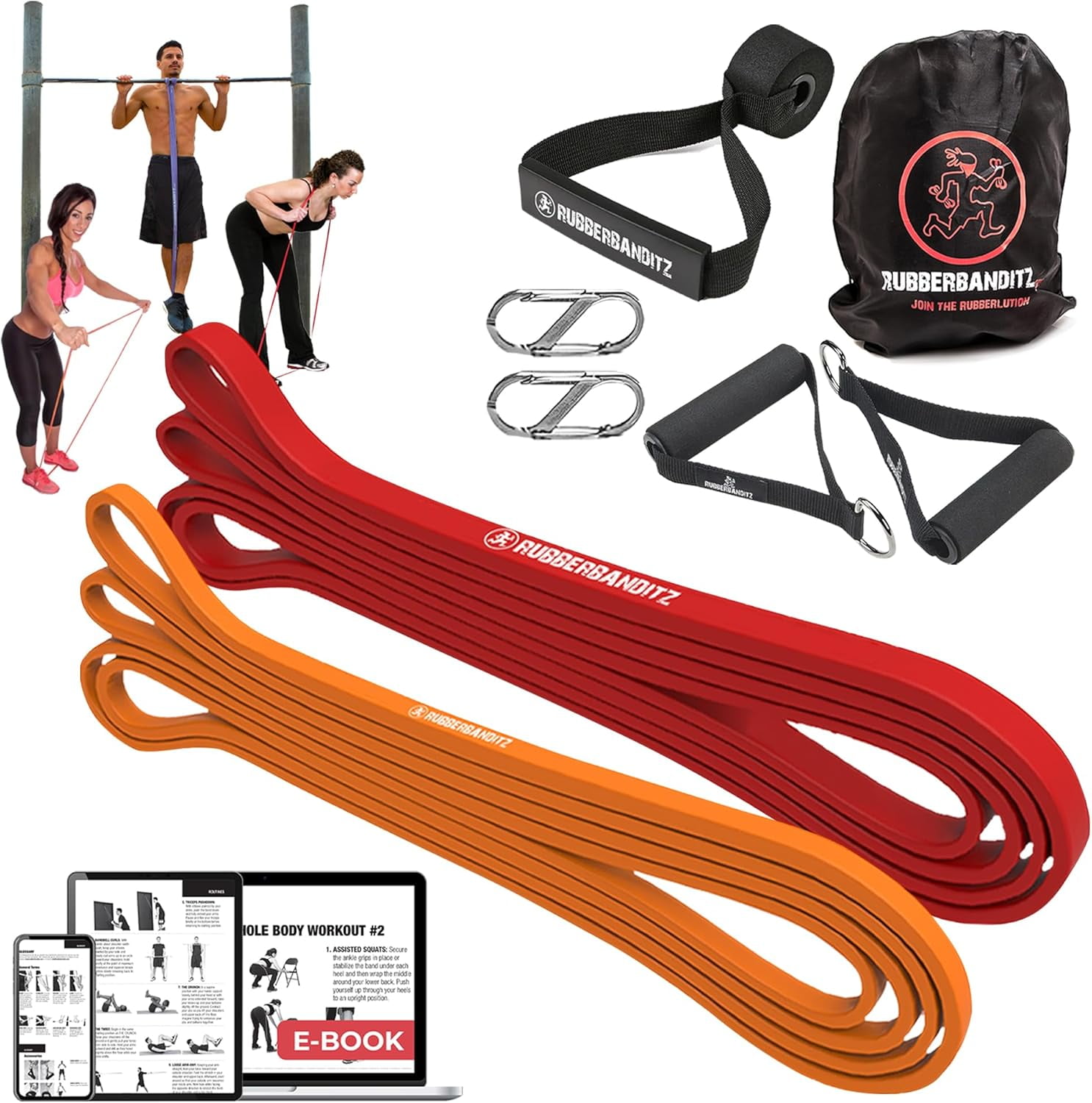 Rubberbanditz Workout Kit – Exercise Bands with Accessories – Training ...