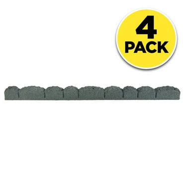 Rubberific 4' Rubber Cobblestone Flexible No Dig Landscape Mulch Border Edging with Anchoring ...