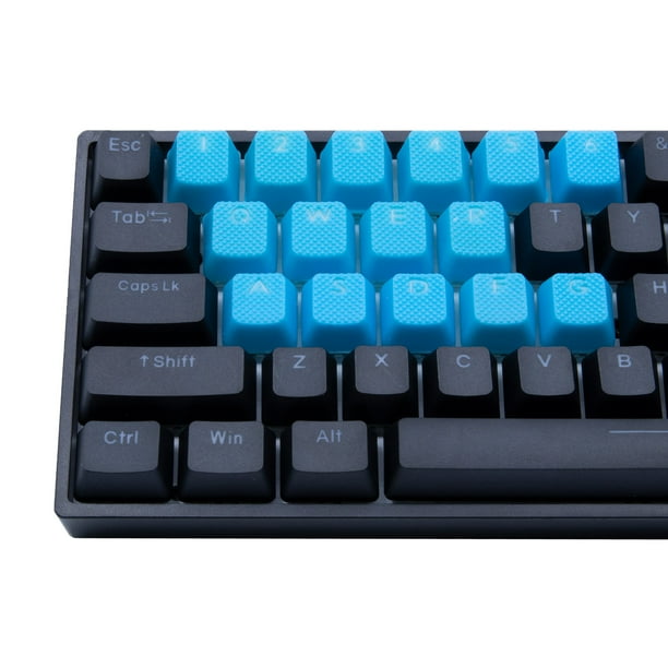 Rubberized Gaming Keycaps (Neon Blue) - Walmart Business Supplies