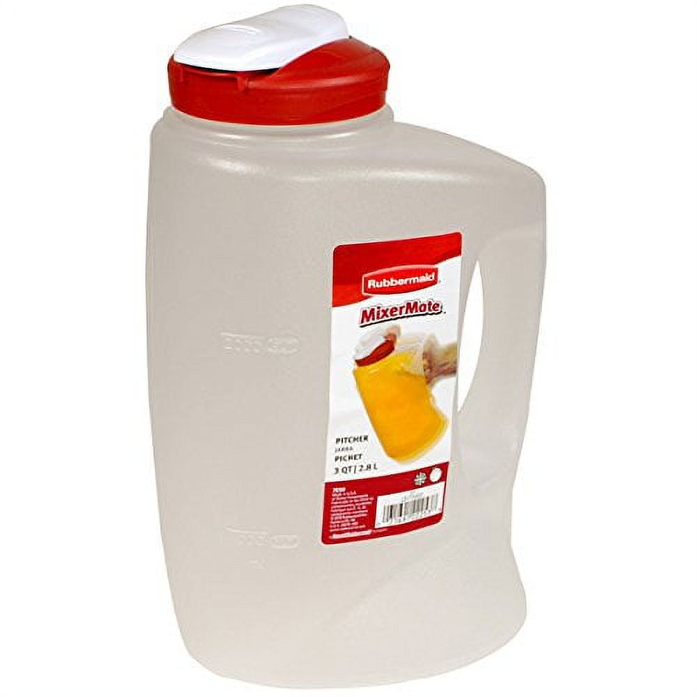 Rubbermaid 1 Gallon Mixermate Pitcher with Handle and Twist Seal ...