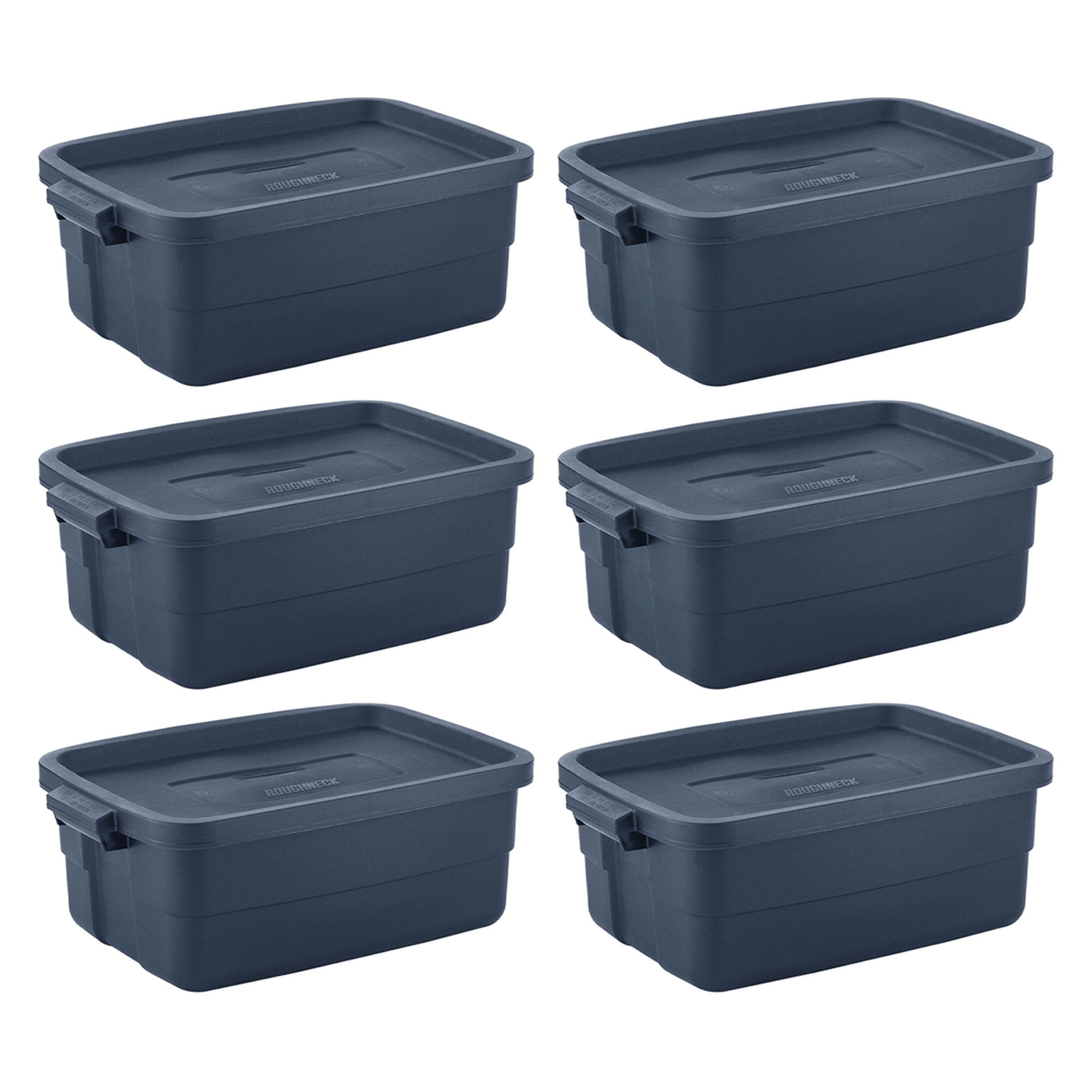 Rubbermaid Roughneck 10 Gallon Heavy Duty Totes with Lids, Stackable ...