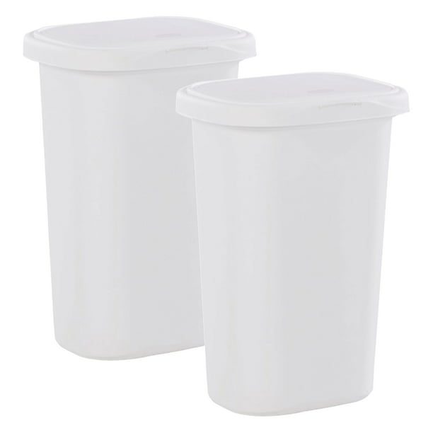 Rubbermaid 13.25 Gal Rectangular Spring-Top Lid Trash Can, 2 Pk ...