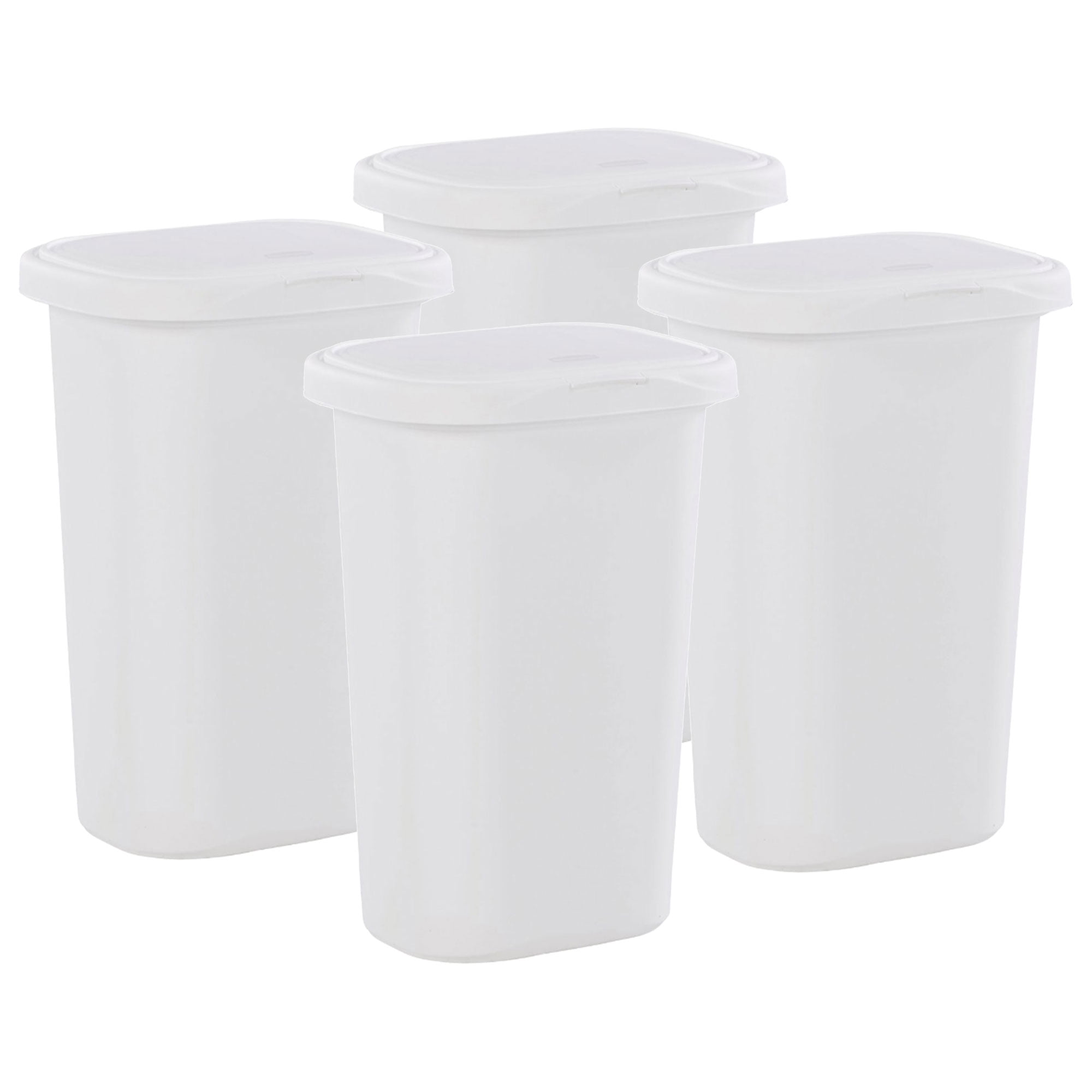 Rubbermaid 13.25 Gallon Rectangular Spring-Top Lid Wastebasket, White ...