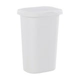Rubbermaid White 13 gal Garbage Lid Container, Spring Top Plastic ...