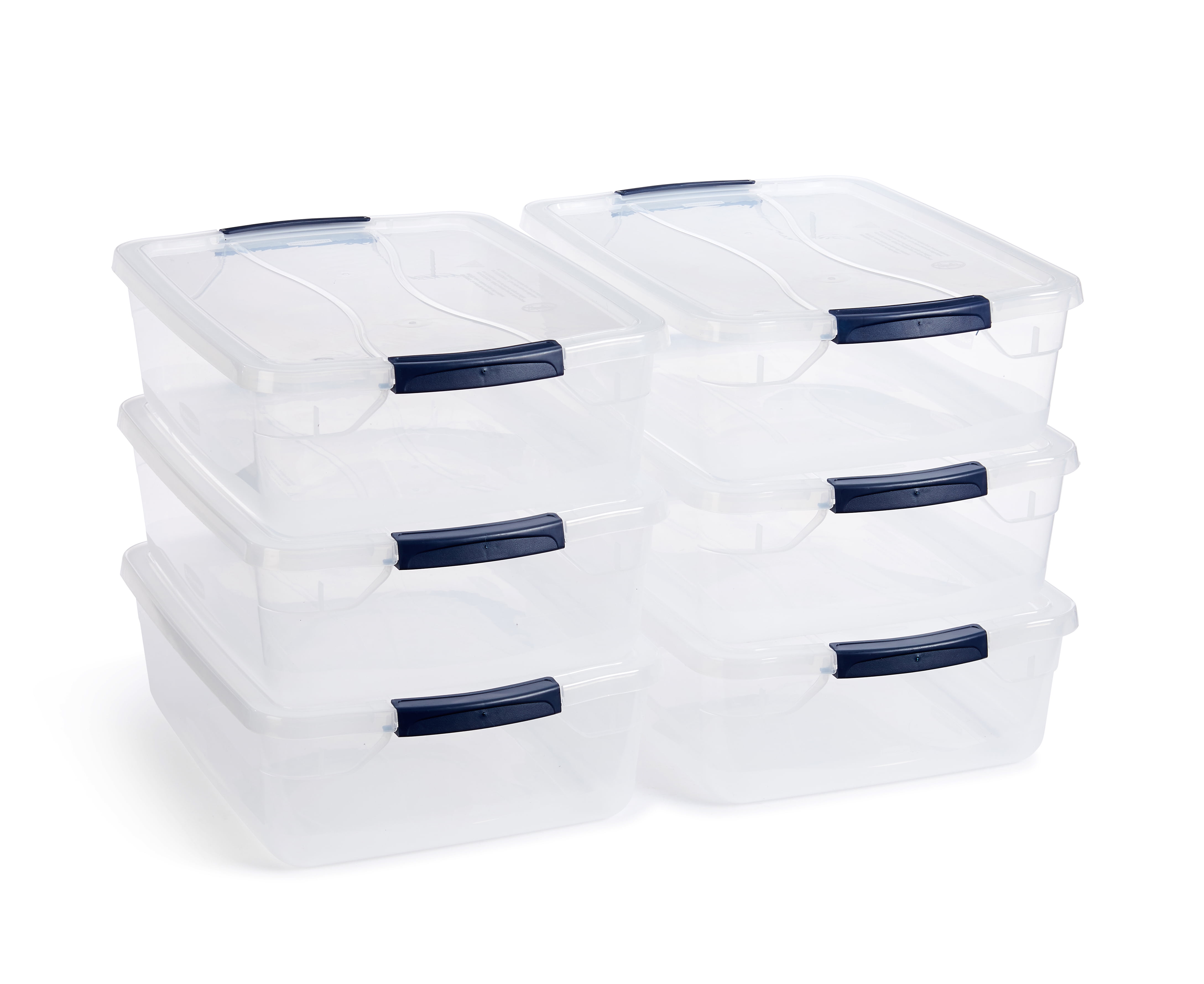 Open Box Rubbermaid 16 Quart Plastic Storage Tote Container with Lid (6 ...