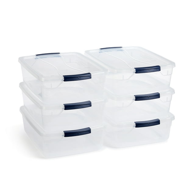 Open Box Rubbermaid 16 Quart Plastic Storage Tote Container with Lid (6 ...