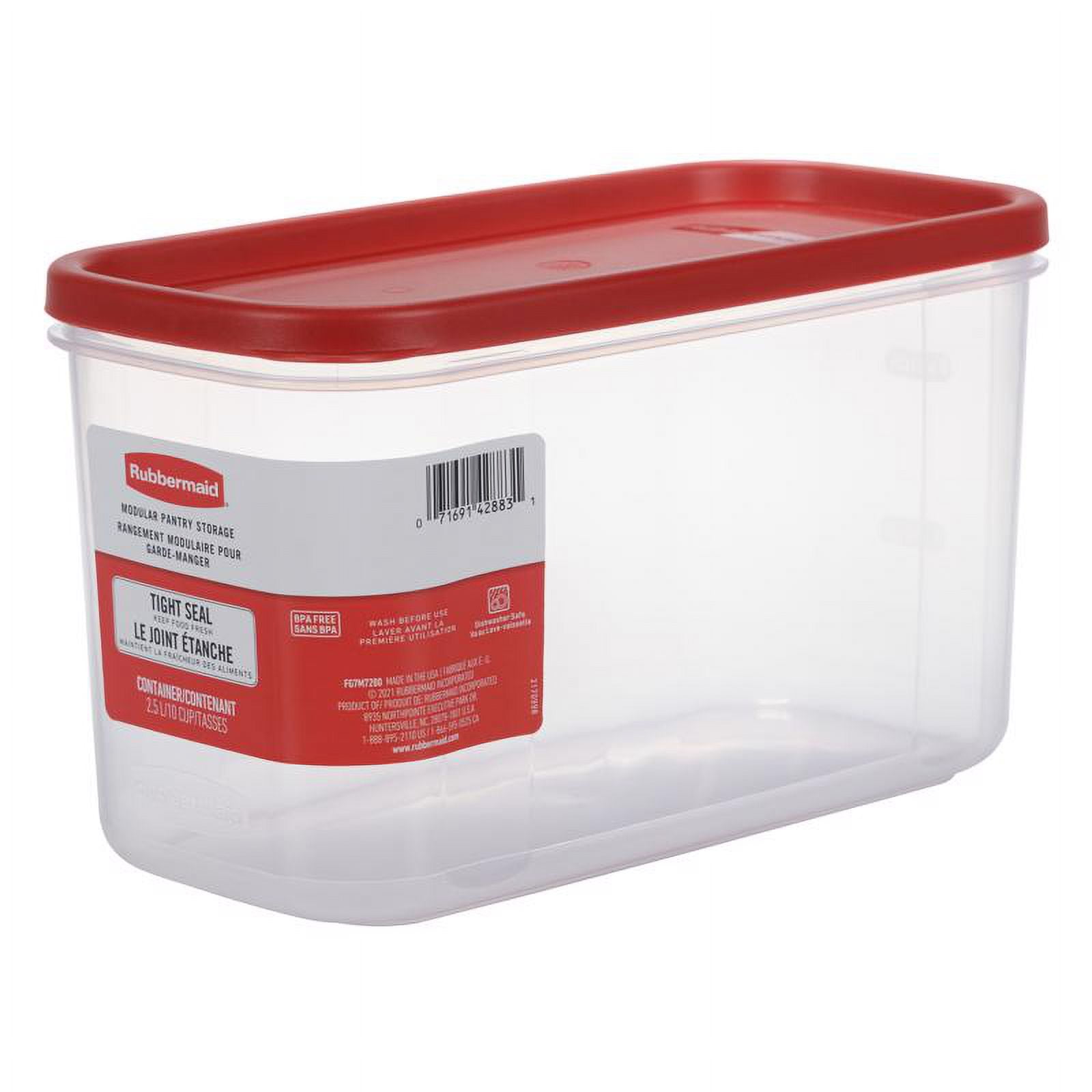 Rubbermaid 10 Cup Modular Kitchen Canister with Lid for Pantry Storage ...