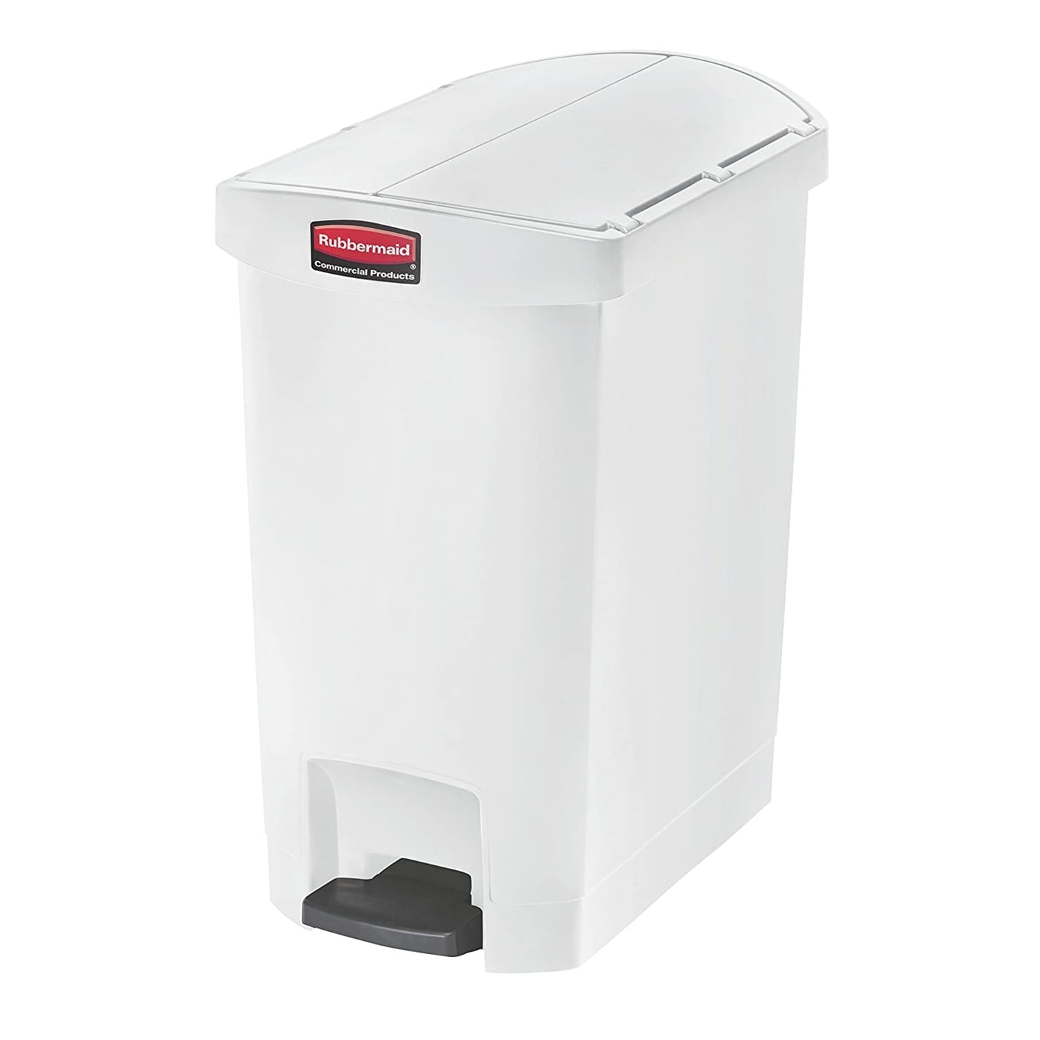Rubbermaid 1883556 Slim Jim 8-Gallon Plastic Garbage Can, Step-On Front ...
