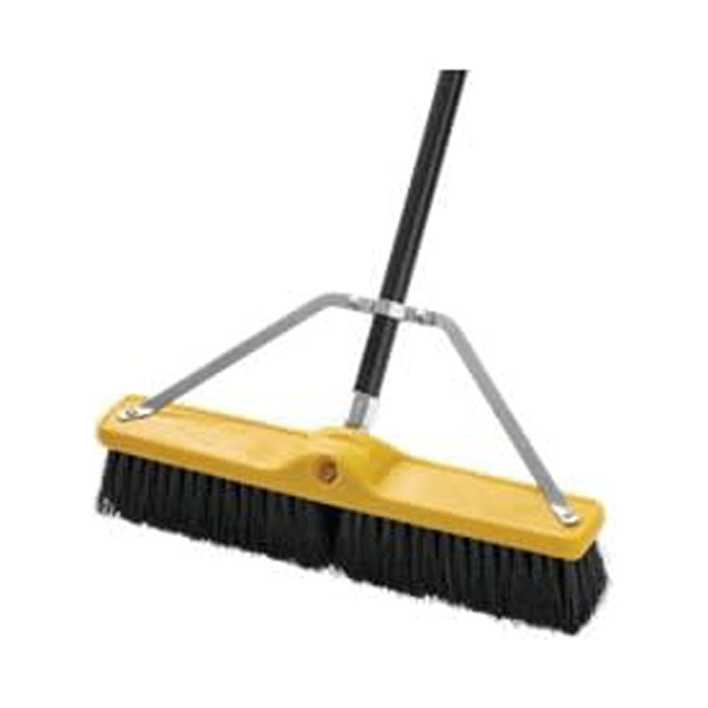 Rubbermaid 18In Black Medium Plastic Foam Block Floor Sweep Push Broom ...
