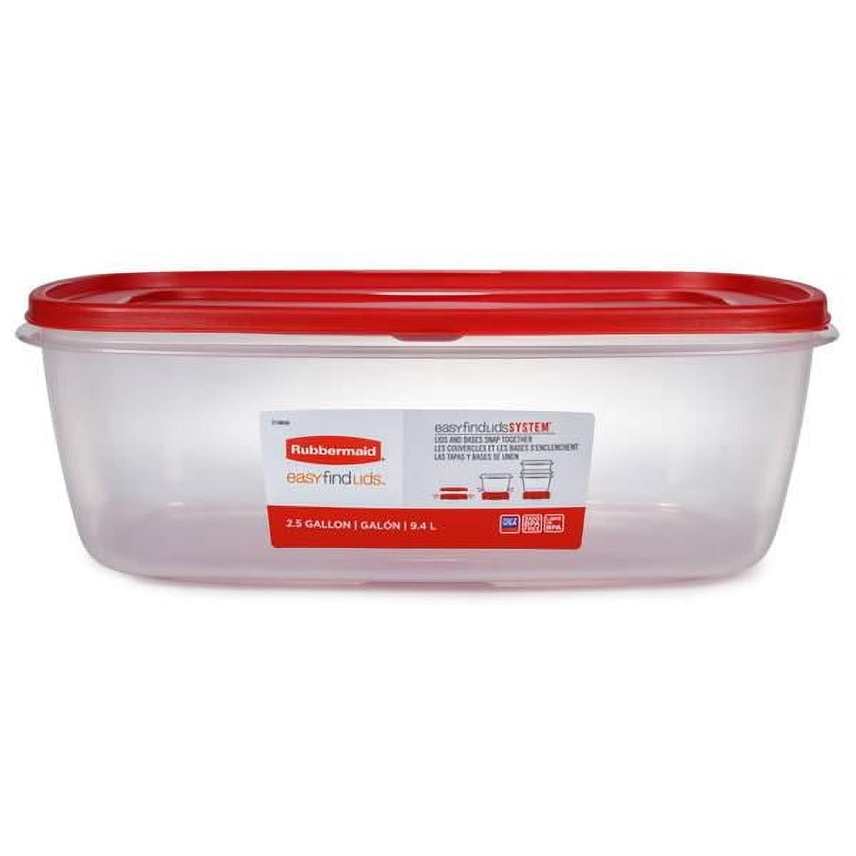 Rubbermaid 2.5 Gallon Rectangle Easy Find Lid Container - Walmart.com