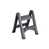 Rubbermaid, Step Stool, 2 Step, Folding Grey, Slip-Resistant, Plastic ...