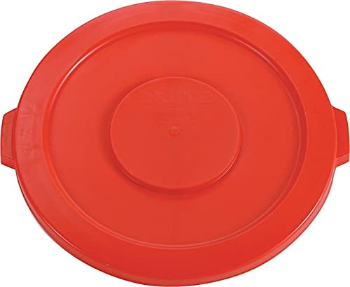 Rubbermaid 2631RED Round Flat Top Lid for 32-Gallon Round Brute ...