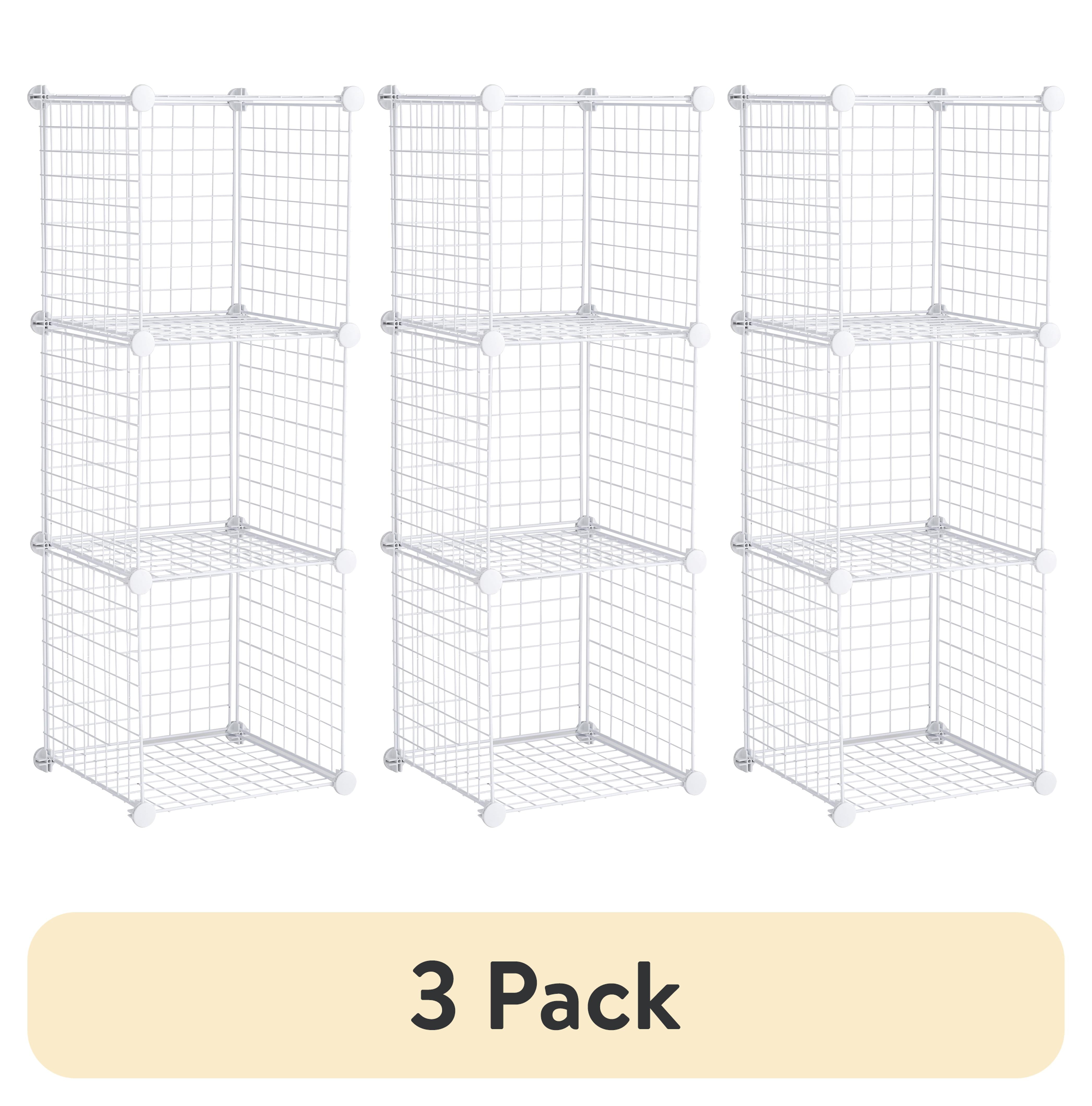 (3 pack) Rubbermaid 3-Piece Stackable Modular Storage Cube Set, Closet ...