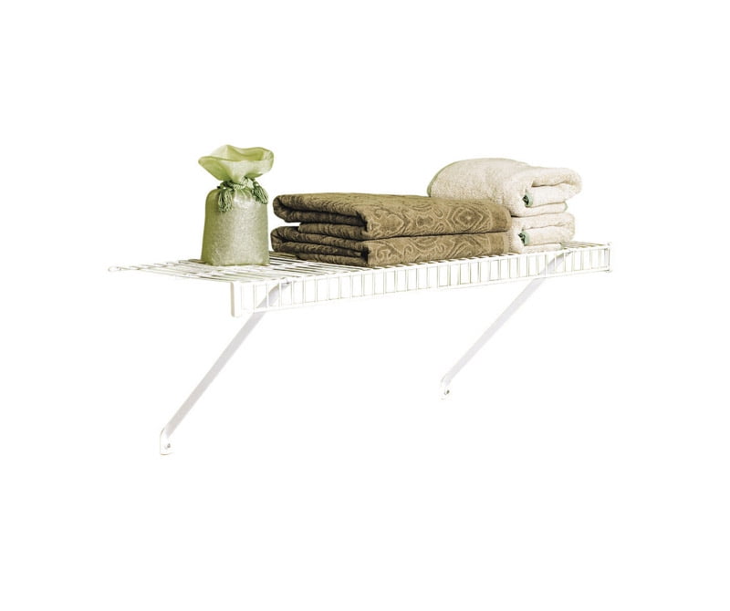 Rubbermaid 3' x 12" Steel White Linen Shelf Kit. Holds up to 10 lbs ...