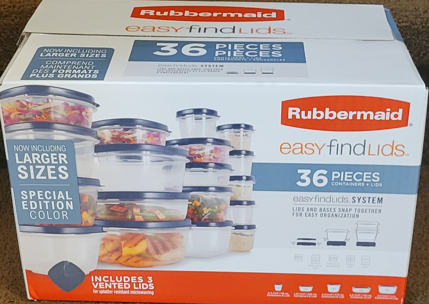 Rubbermaid 36-Piece Easy Find Lids Set Special Edition Color Includes 3 ...