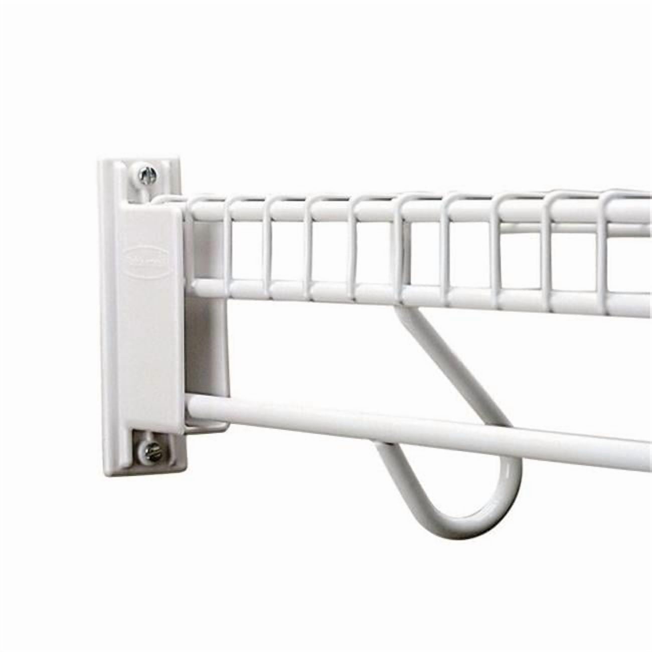 Rubbermaid White Free Slide Fast Set Wall End Bracket with Shelf ...