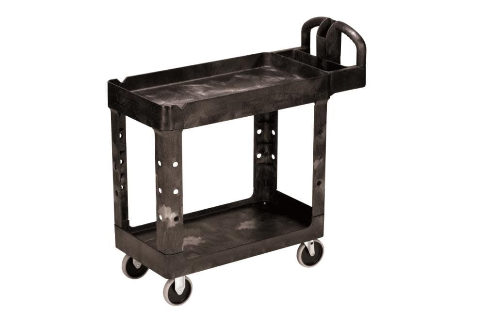 Rubbermaid Commercial Heavy-Duty Utility Cart with Lipped Shelves ...