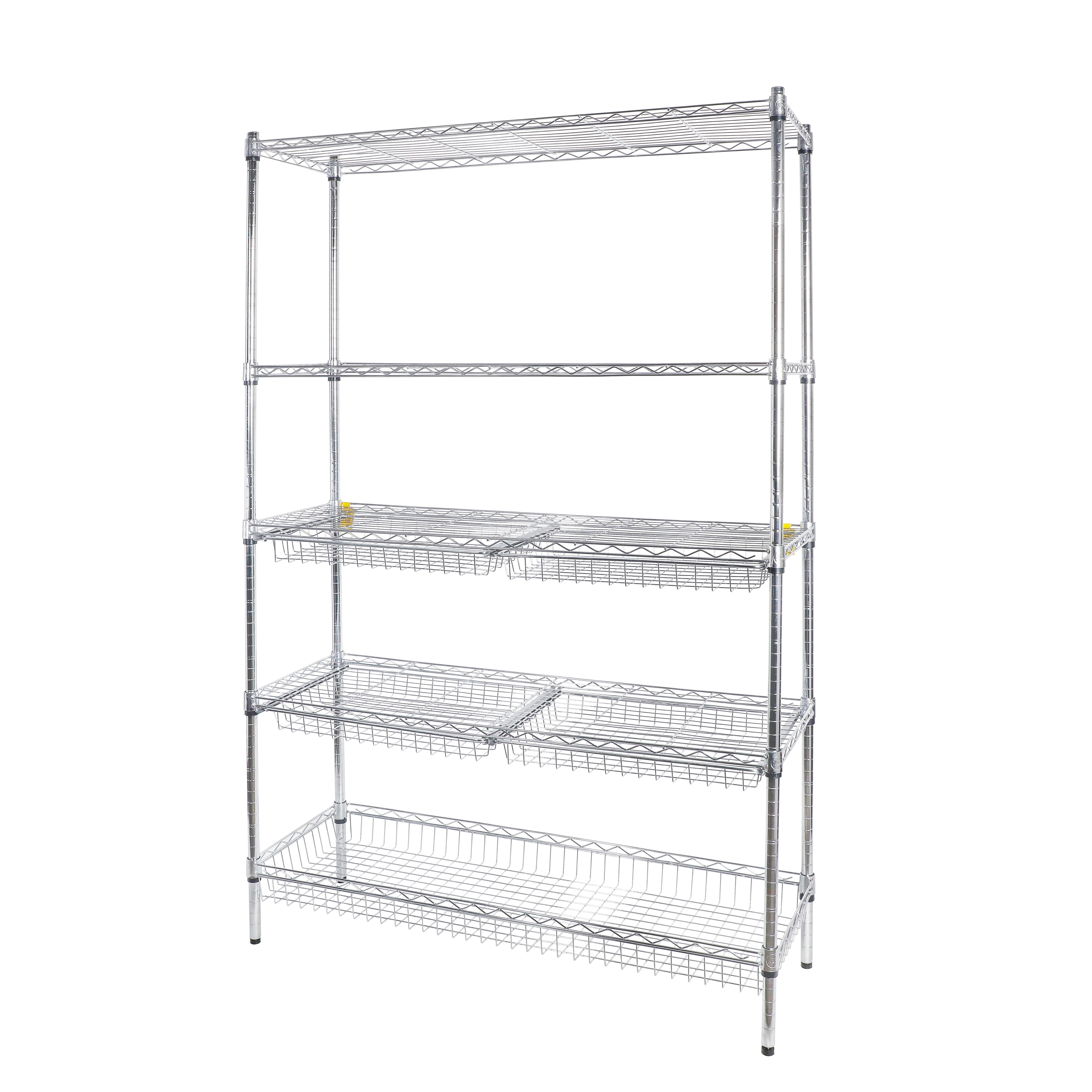 Rubbermaid 5-Tier Chrome Deluxe Wire Shelving Unit with Drawers ...