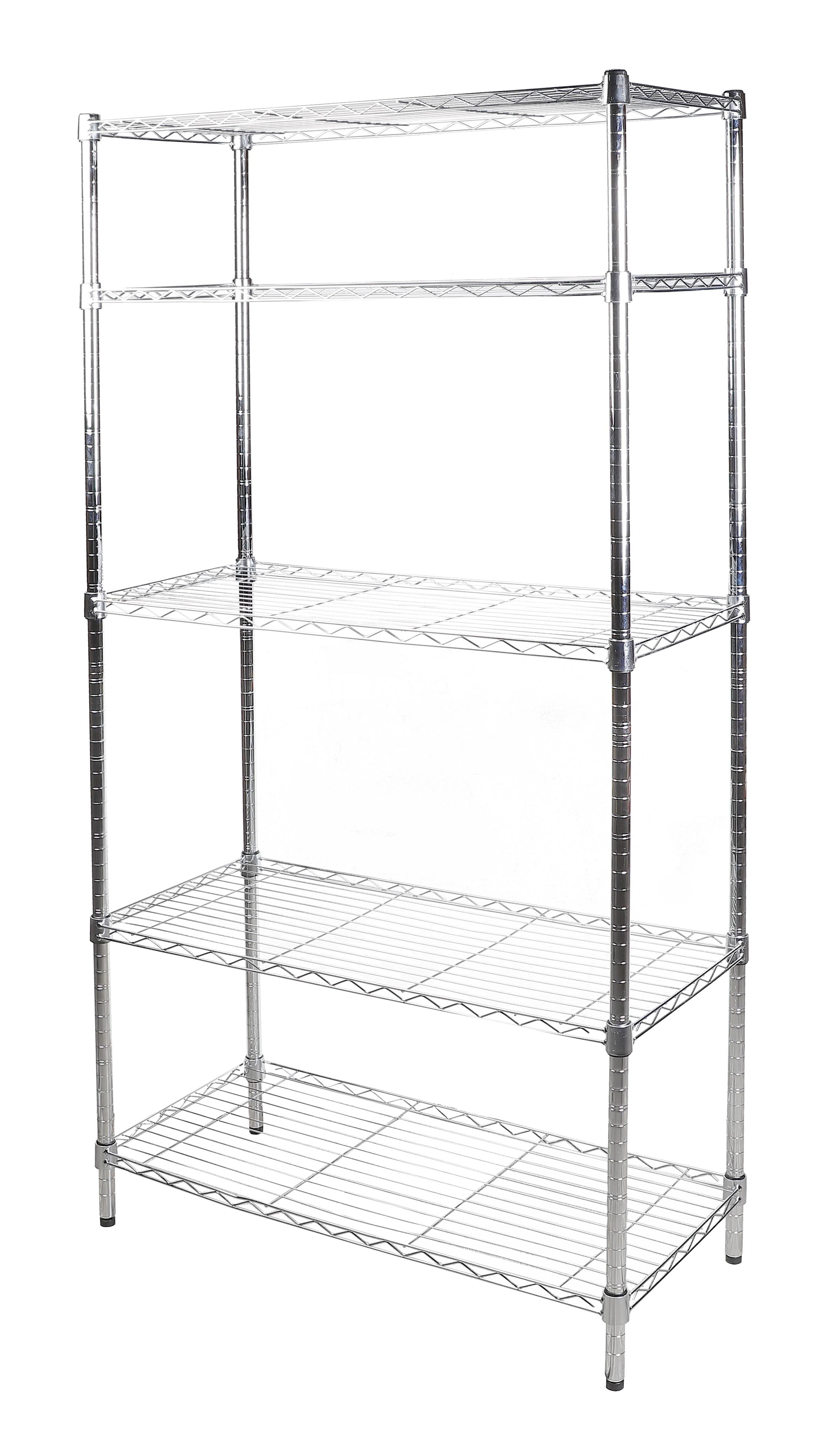 Rubbermaid Heavy Duty 5-Tier Chrome Wire Shelving Unit, 1250lb Capacity ...