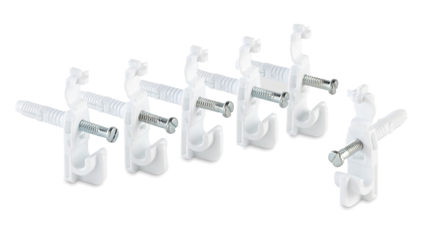 Rubbermaid White Direct Mount Back Clips 6 Count, Fast Set, Wall ...
